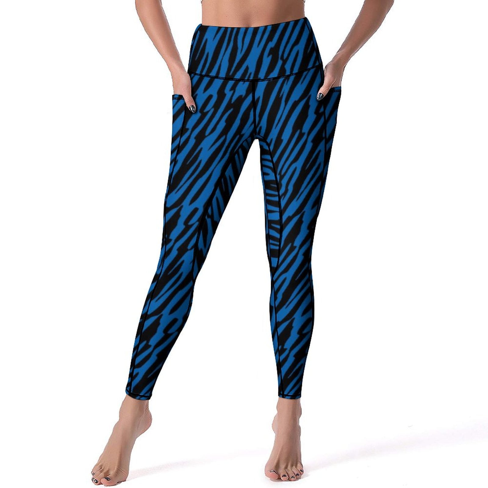 2025 Blue Purple Zebra Leggings Animal Print Gym Yoga Pants Push Up Stretch Sport Legging ...