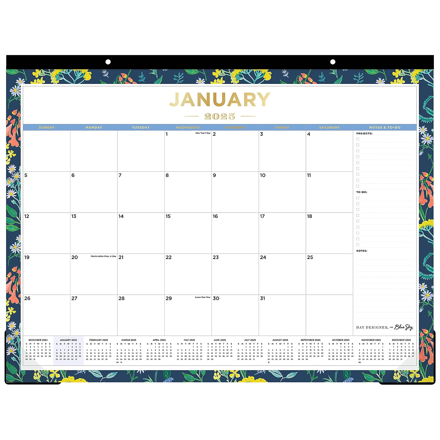 2025 Blue Sky Day Designer Meadow 22" x 17" Monthly Desk Pad Calendar ...