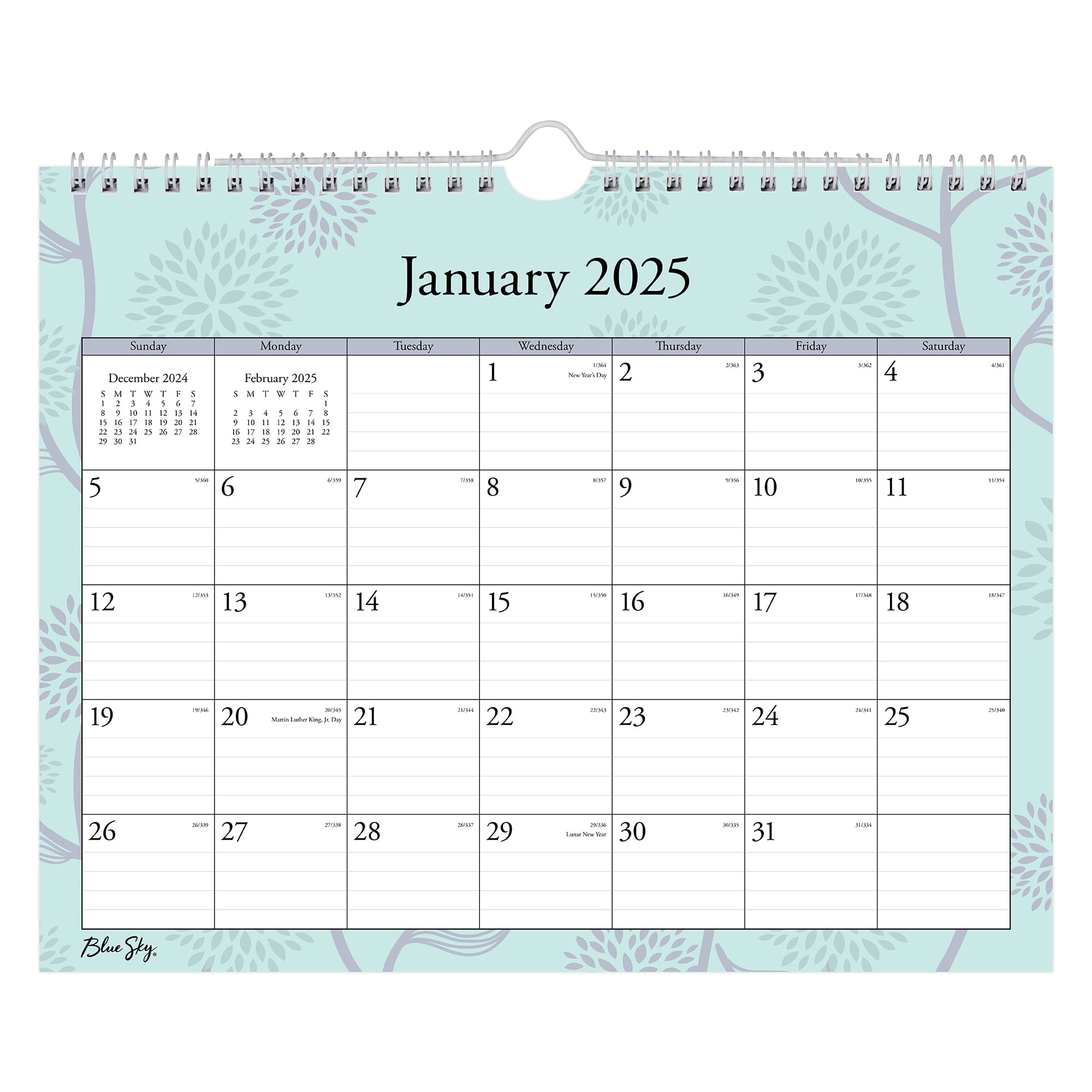 2025 Blue Sky Monthly Wall Calendar, 11" x 8-3/4", Rue Du Flore ...