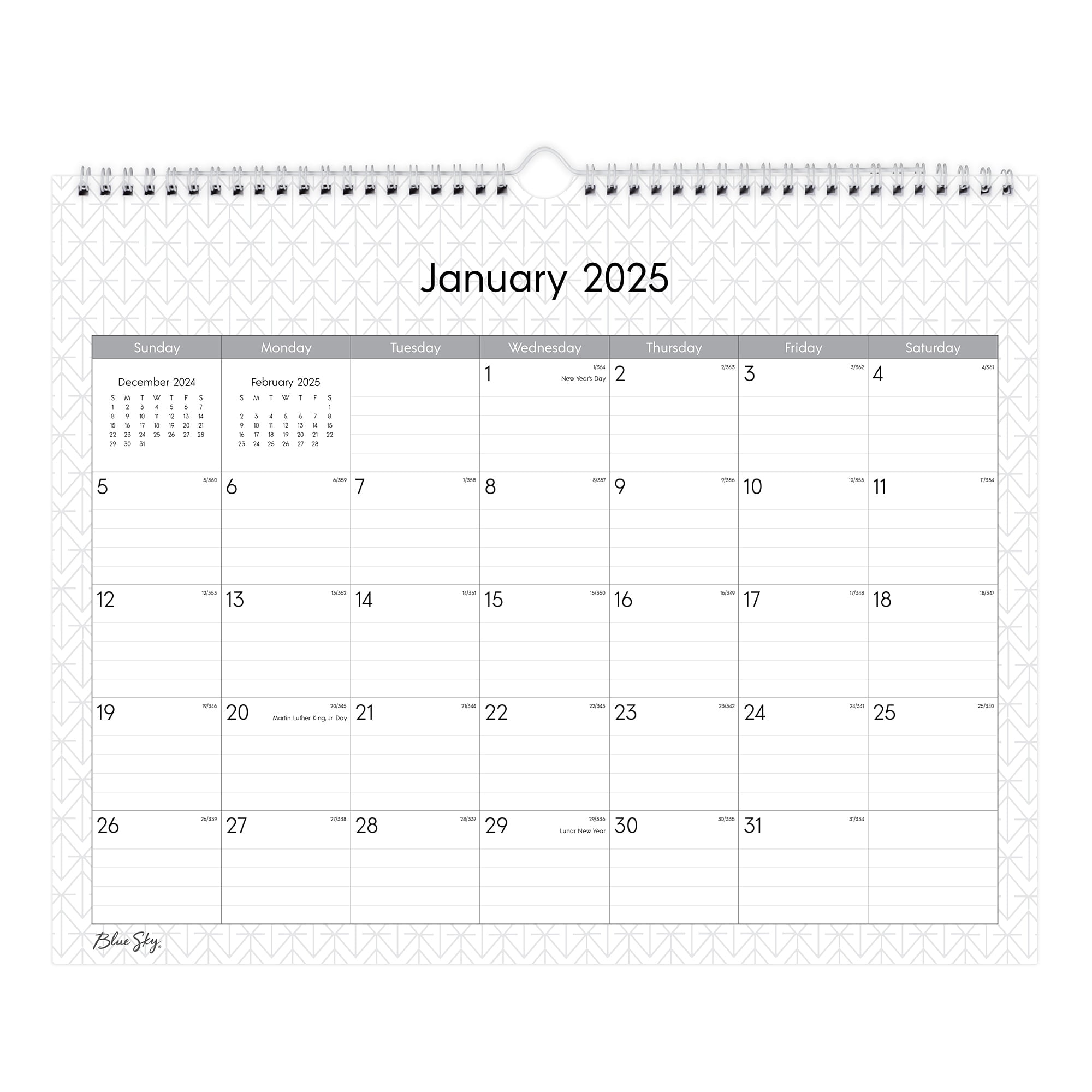 2025 Blue Sky Monthly Wall Calendar, 15" x 12", Enterprise, January ...