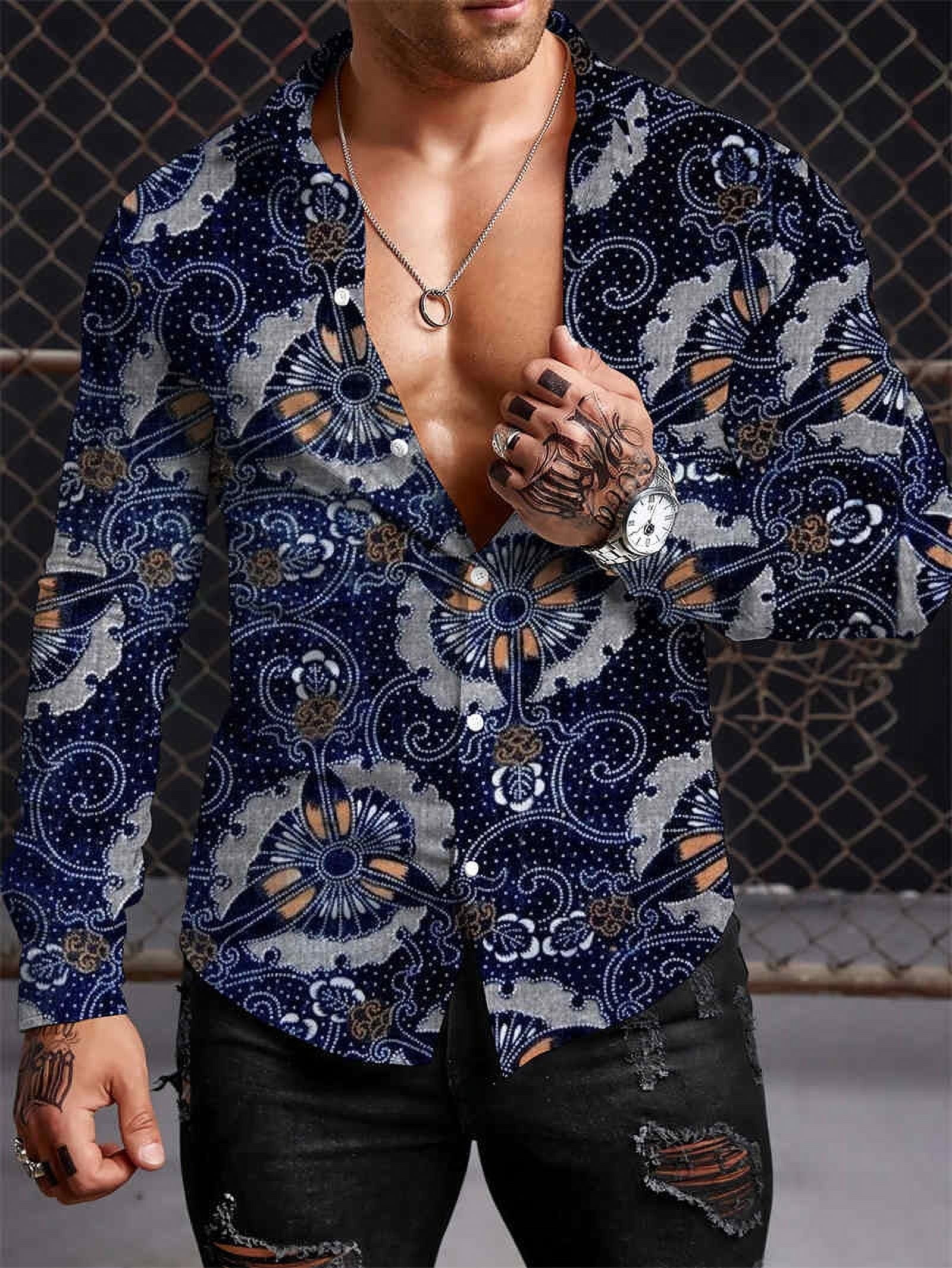 2025 Bohemian Y2K Men Shirt Fashion 3D Printing Shirts Pattern Casual ...
