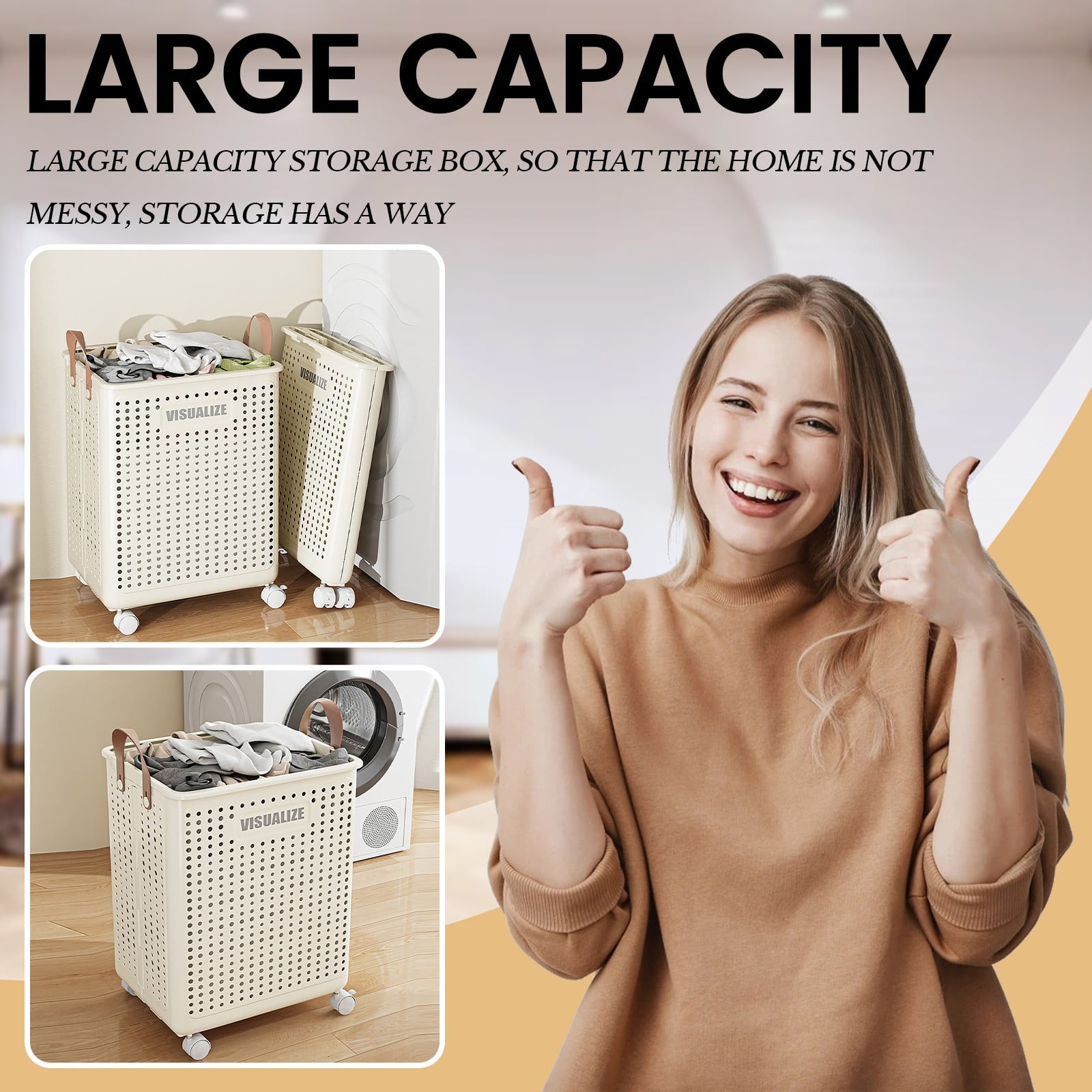 2025 Brand New 68L (18 gallon) Collapsible Plastic Laundry Basket ...