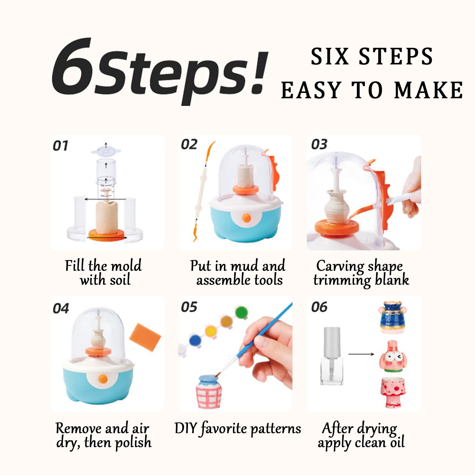 2025 Brand New Mini Pottery Studio - 26-Piece DIY Pottery Kit with Mess ...