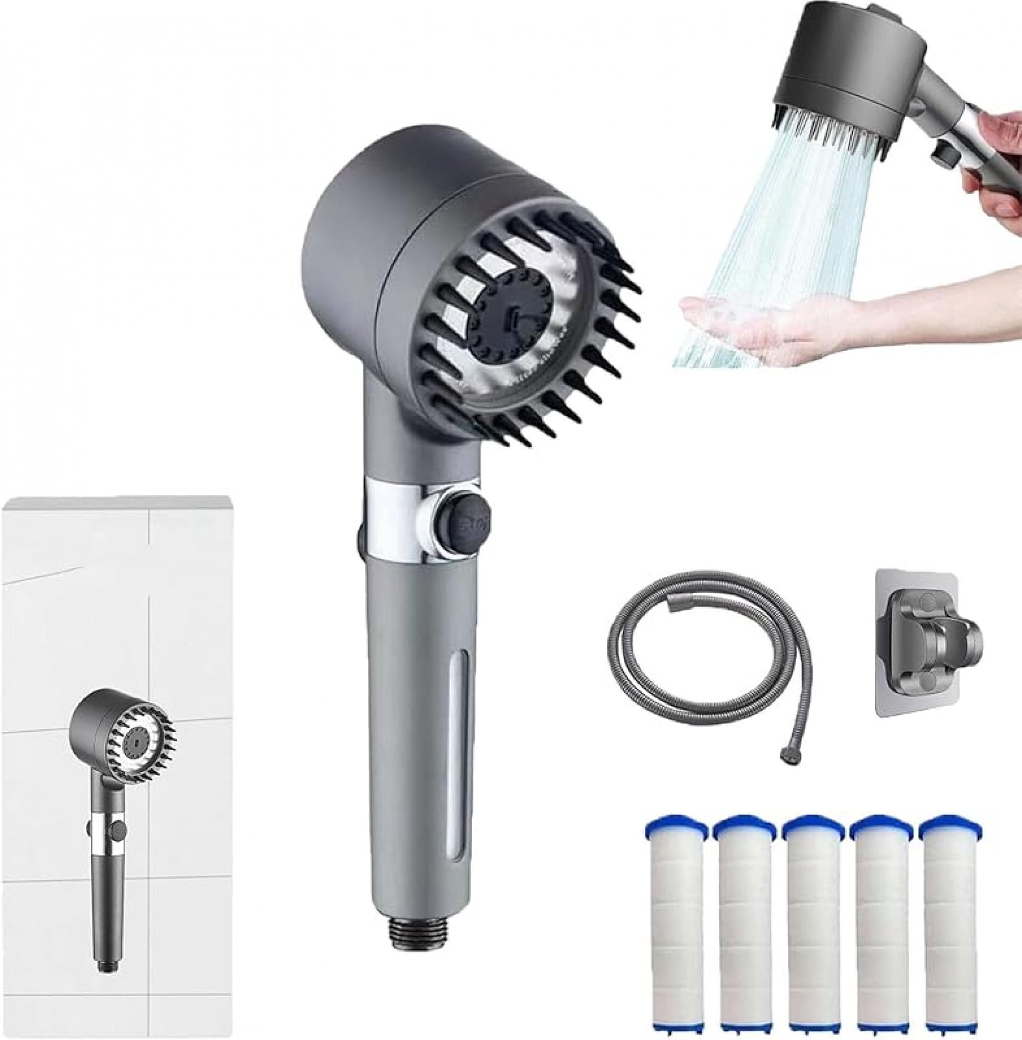 2025 Brand New Turbo Shower Head with Filter Ion Drop Shower Head with ...