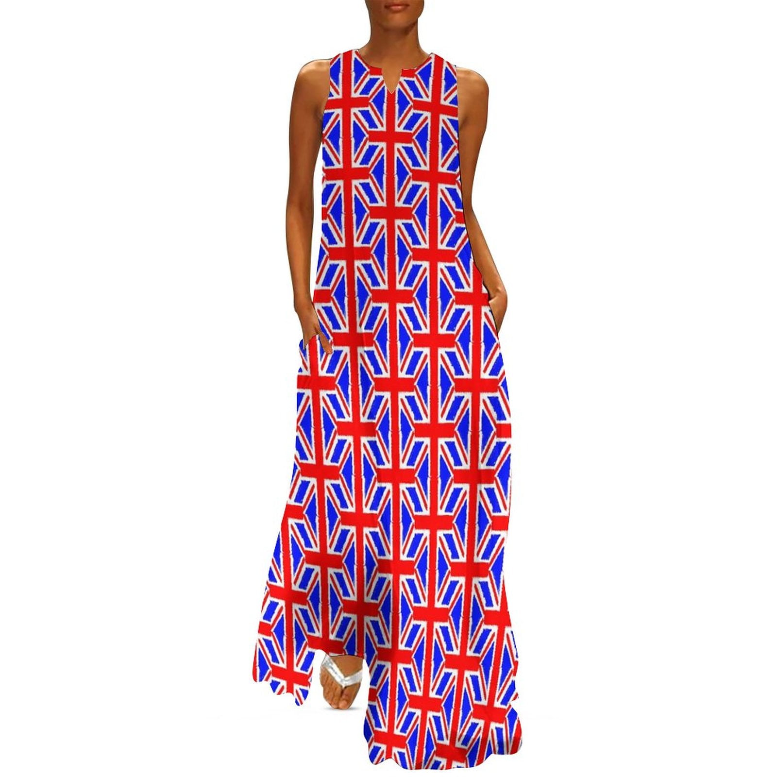 2025 British Flag Dress Summer United Kingdom Flag Street Wear Boho ...