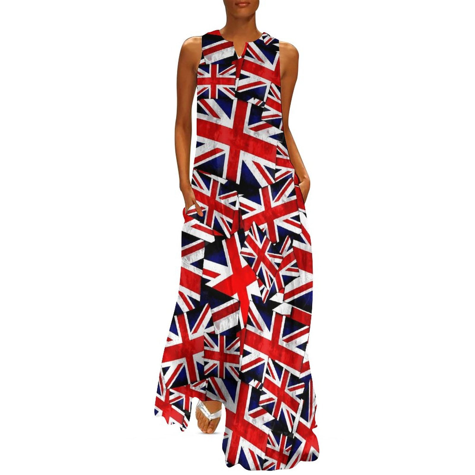 2025 British Flag Dress Summer United Kingdom Flag Street Wear Boho ...