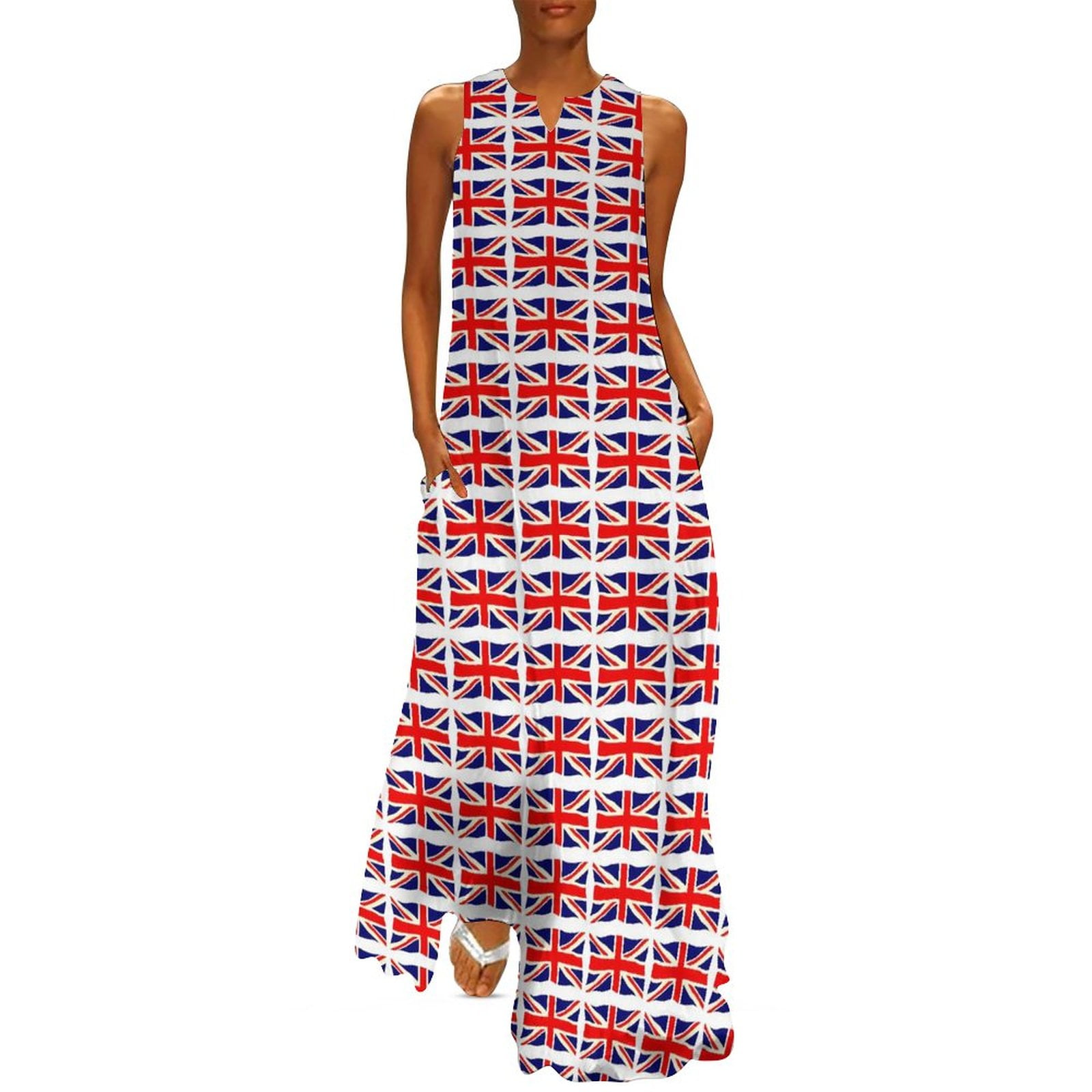 2025 British Flag Dress Summer United Kingdom Flag Street Wear Boho ...