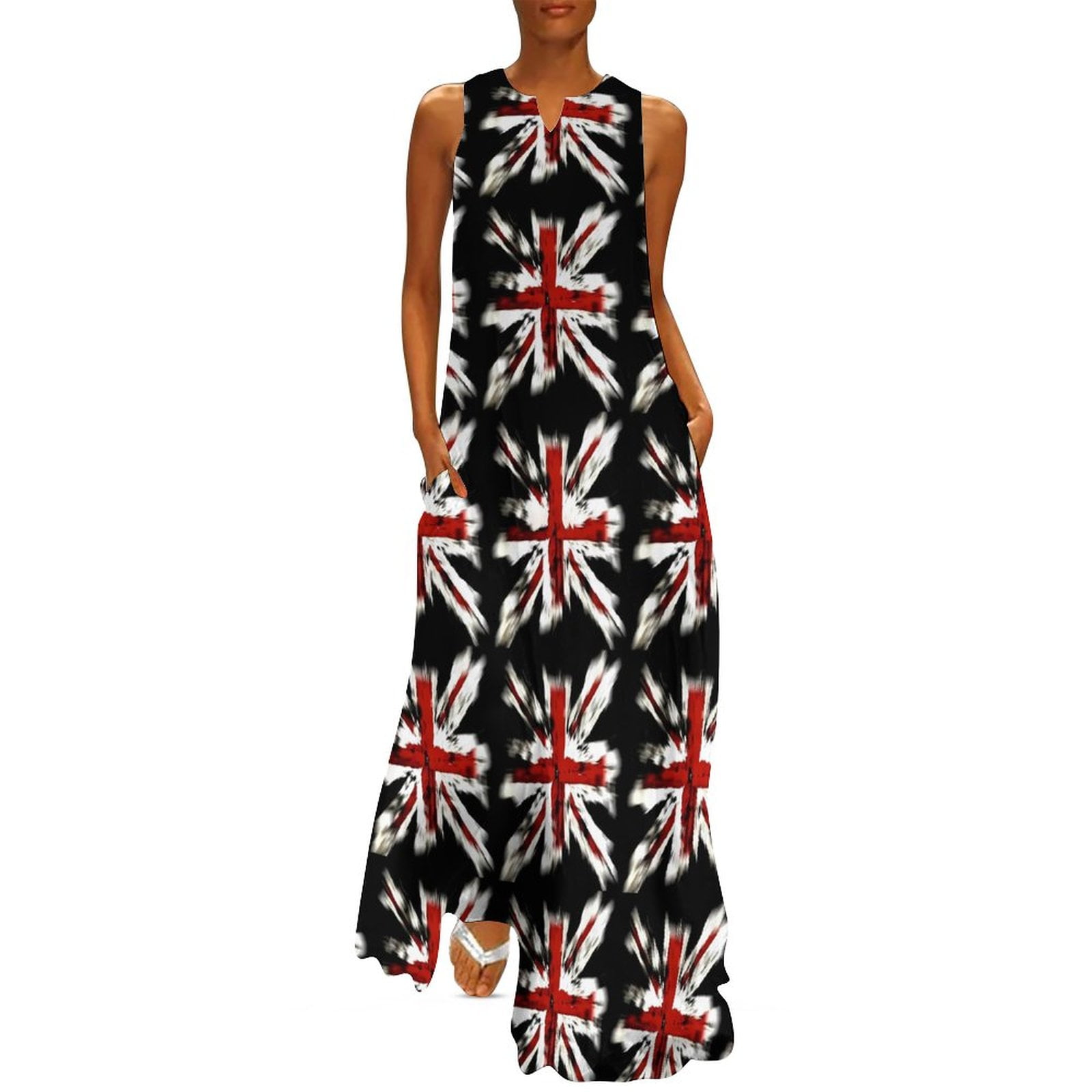 2025 British Flag Dress Summer United Kingdom Flag Street Wear Boho ...