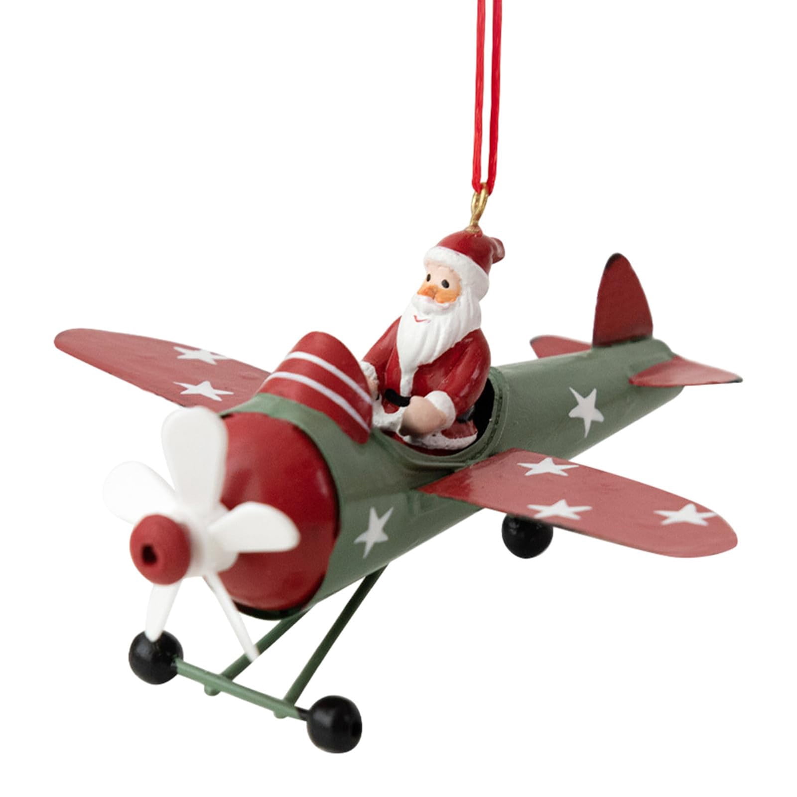 2025 & CISIL Santa On Airplane Figurines Funny Santa Flying Plane ...