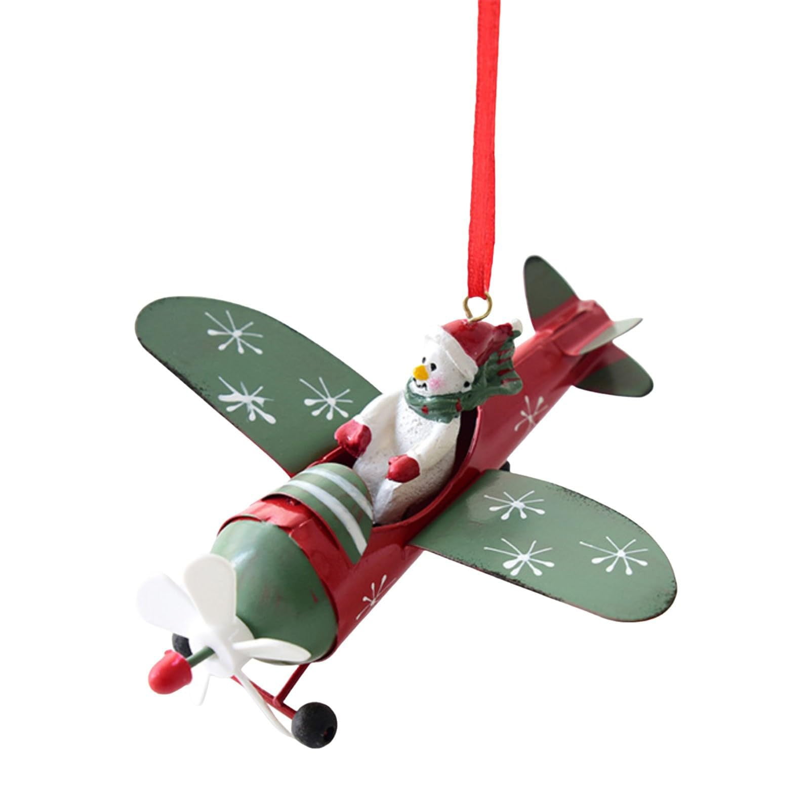 2025 & CISIL Santa On Airplane Figurines Funny Santa Flying Plane ...