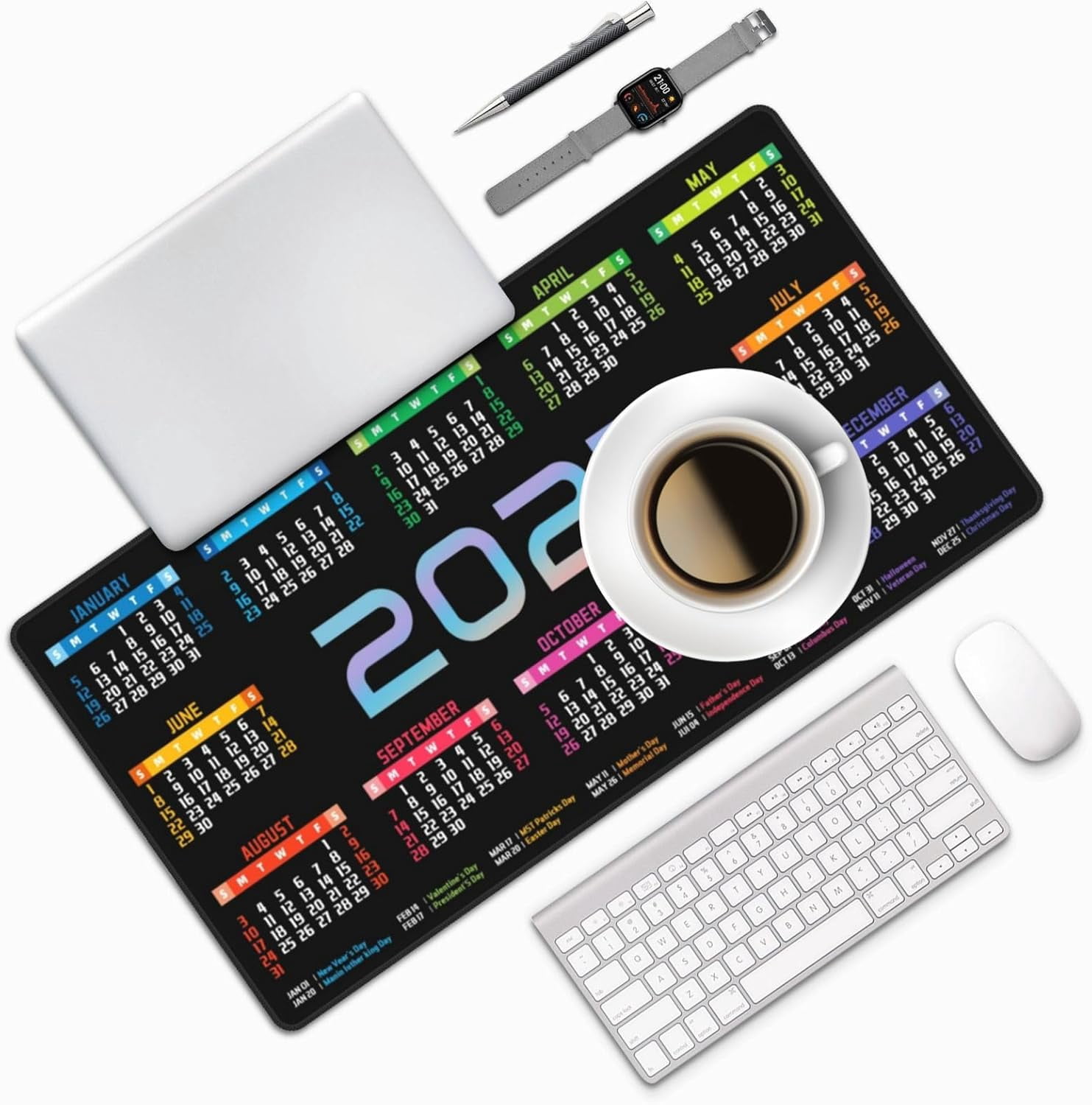 2025 Calendar Black Gaming Mouse Pad for Men and Women,Personalized ...