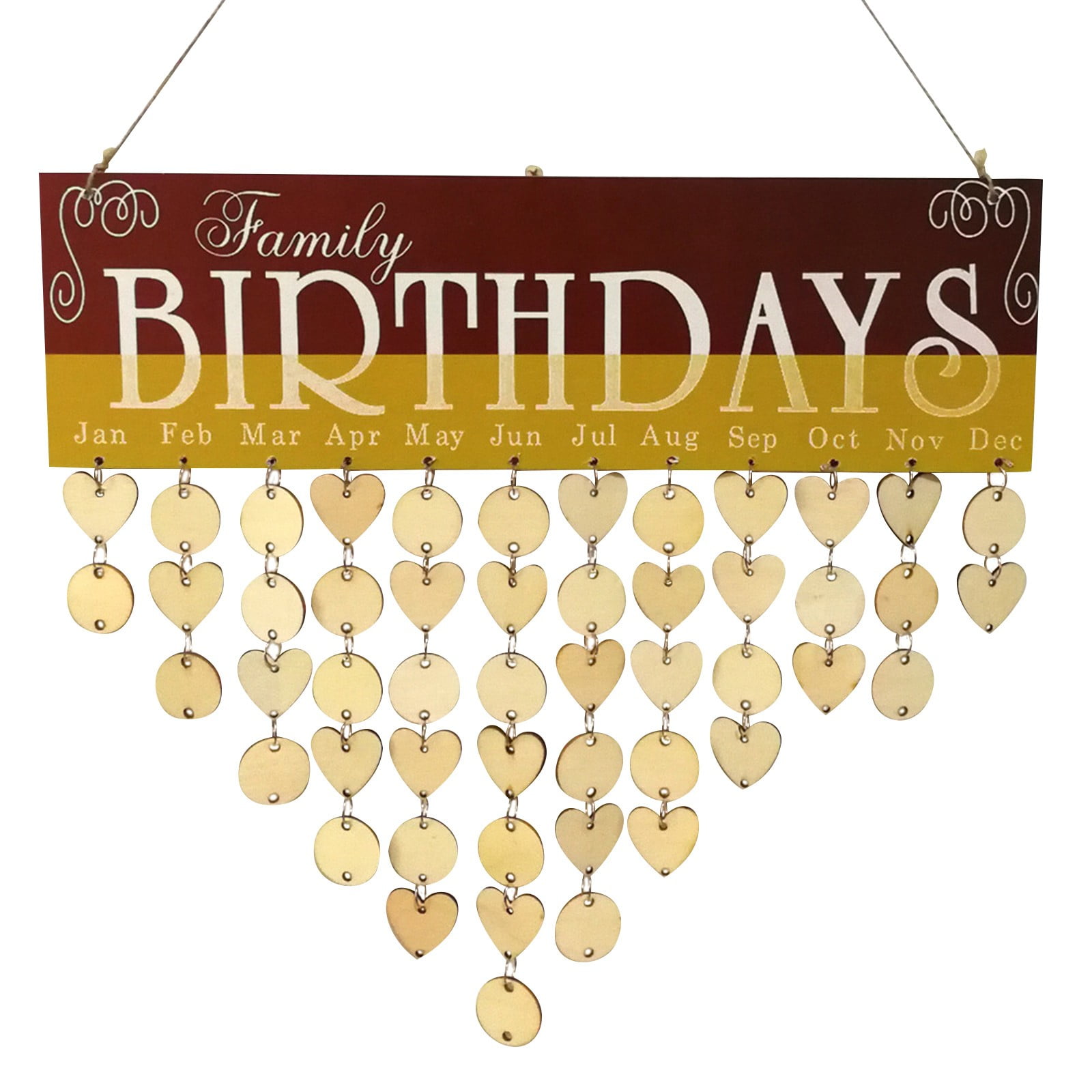 2025 Calendar Christmas Calendar Wall Hanging: Family Birthday Plaque ...