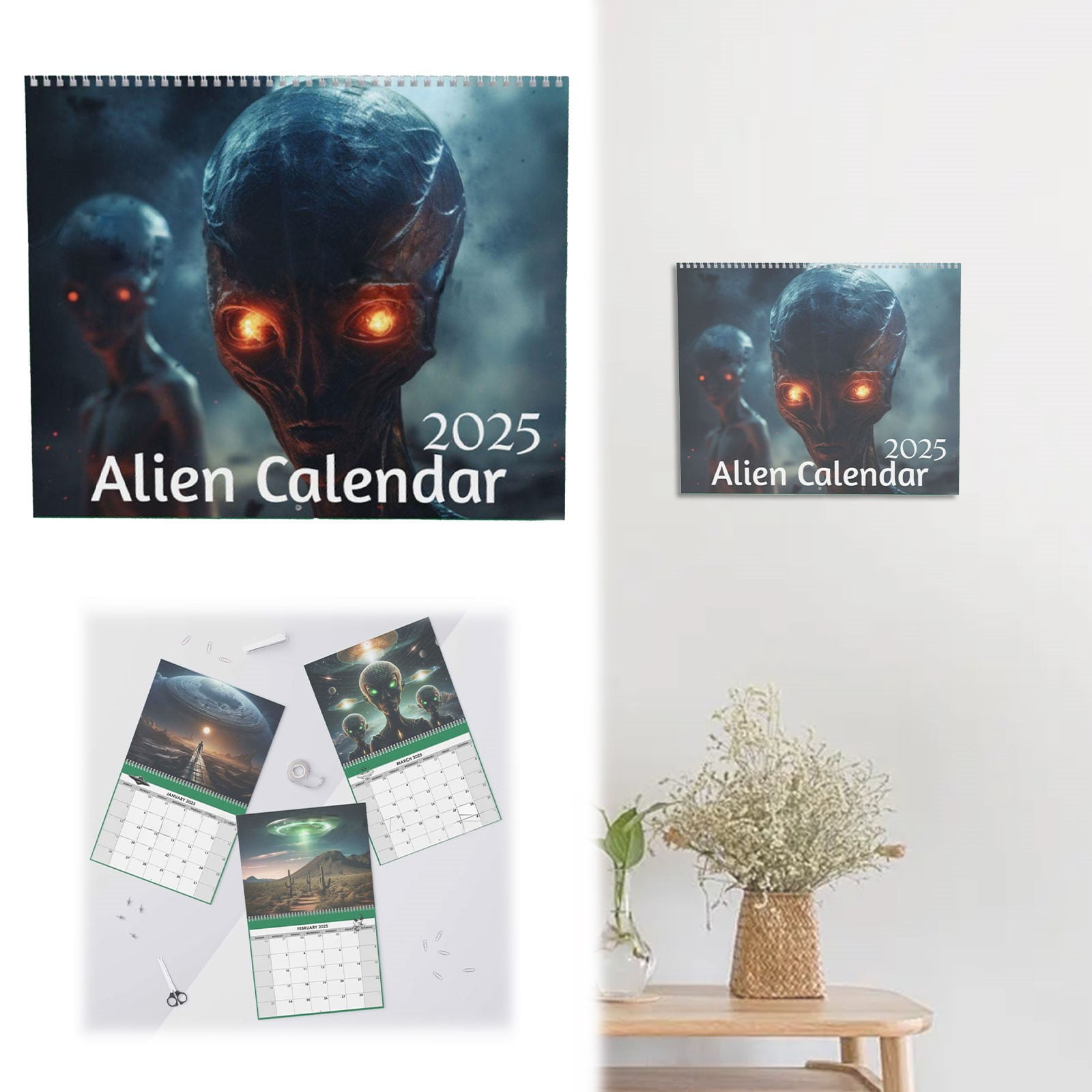 2025 Calendar Christmas Countdown Advent Calendar for Wall Table Decor ...