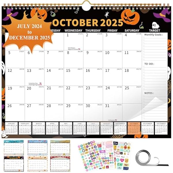 2025 Calendar, Wall Calendar 2024-2025 (17"x22") with Lines, 18 Month ...