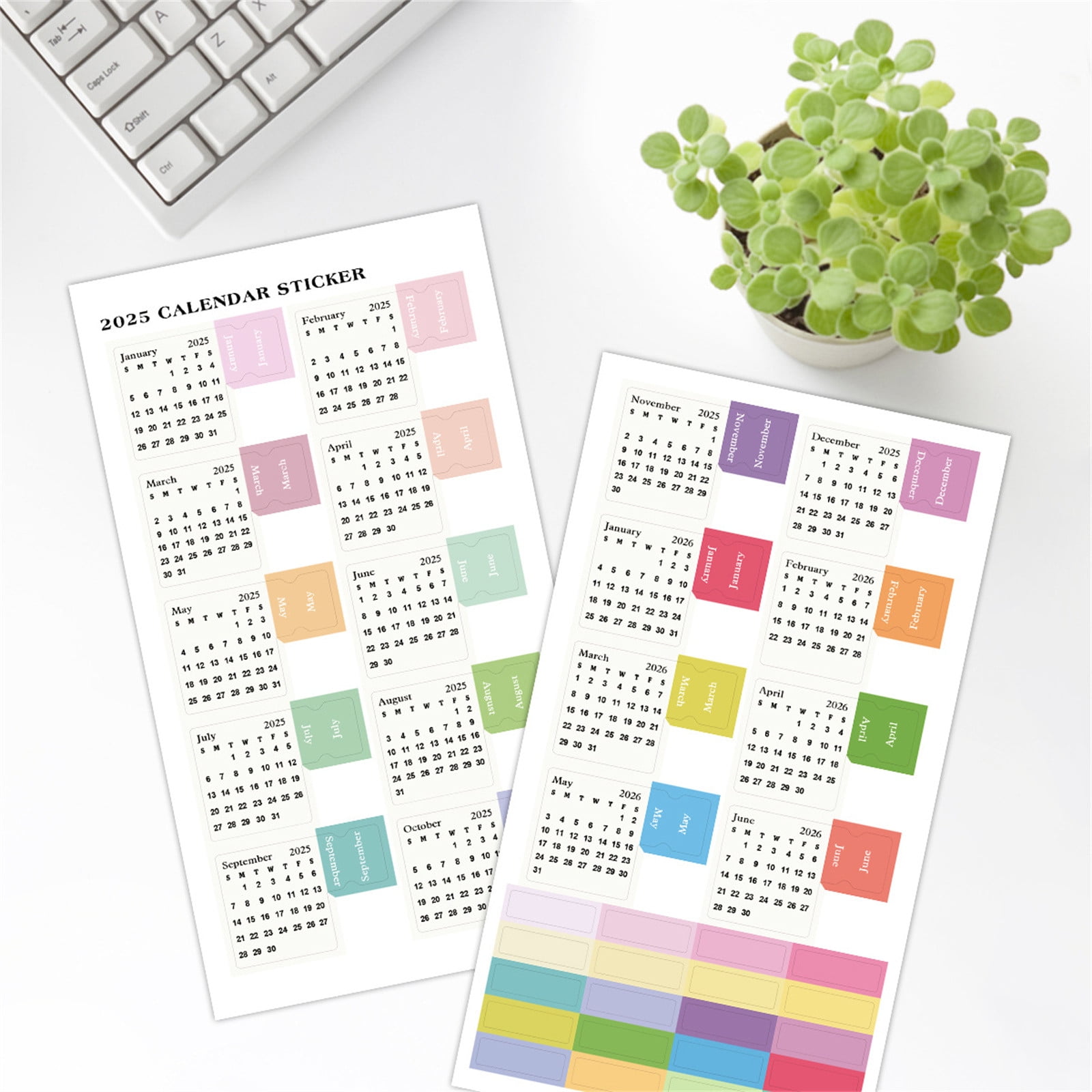 2025 Calendar and Diary Month Classification Label Stickers for Planner ...