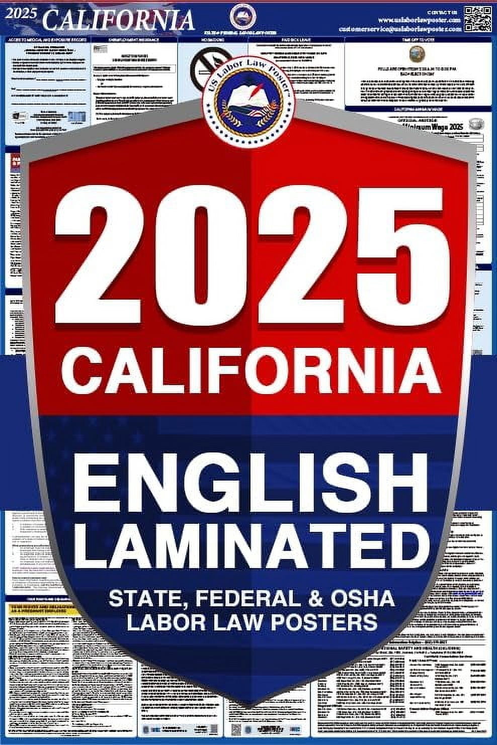 2025 California CA All-in-One Workplace Compliance & Labor Law Poster ...