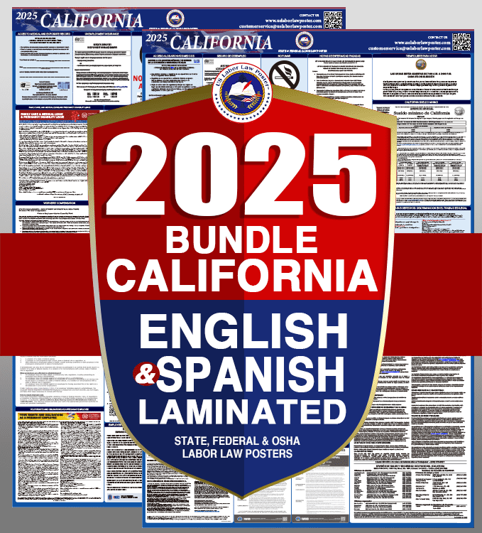 2025 California CA LABOR LAW POSTER (Federal & State) Bundle Laminated ...