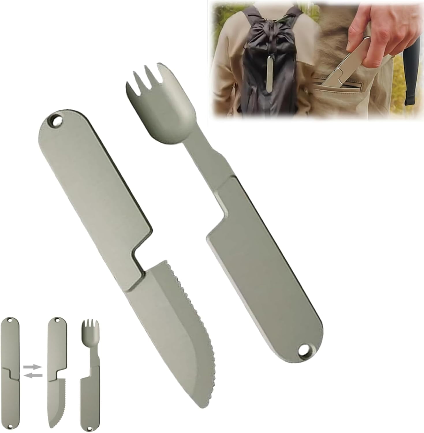 2025 Camping Eating Utensils Set, 2 in 1 Camping Set, Portable ...