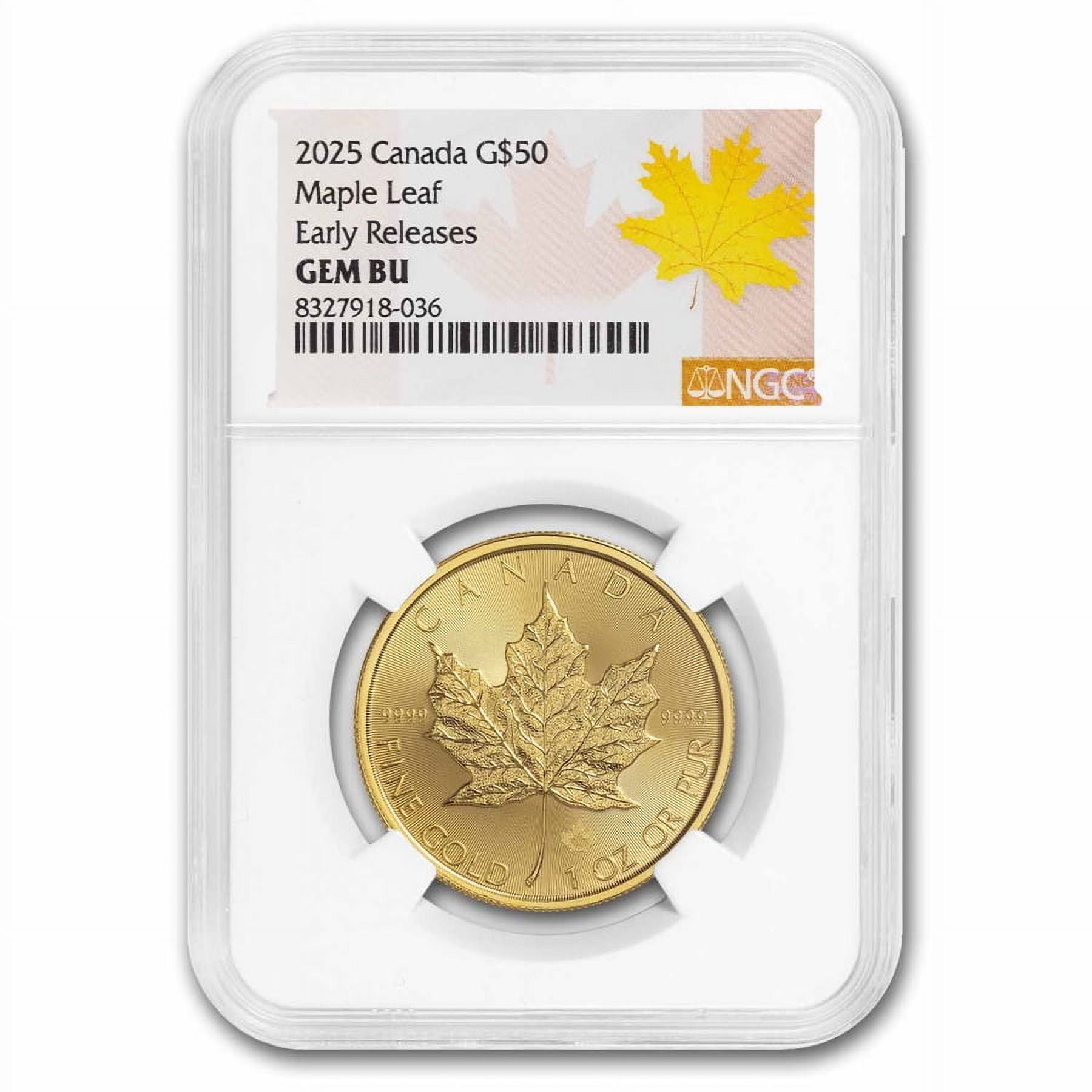 2025 Canada 1 oz Gold Maple Leaf Gem BU NGC Early Release - Walmart.com