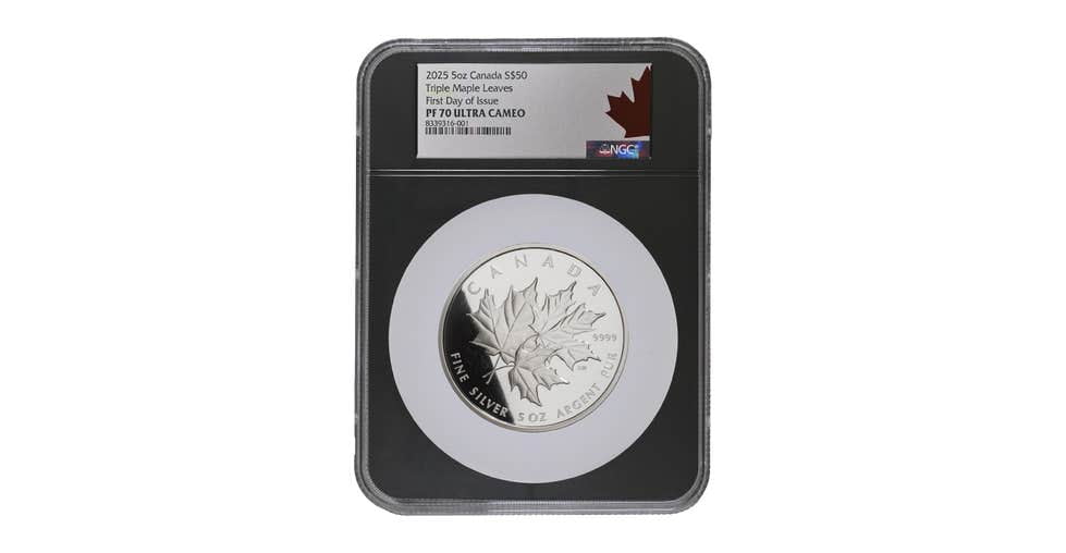 2025 Canada $50 5-oz Silver Triple Maple Proof NGC PF70 First Day of ...