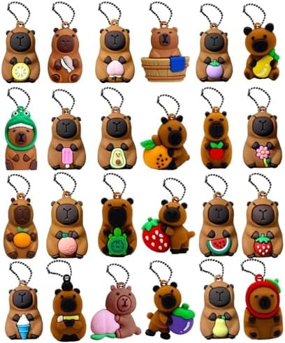 2025 Capybara Keychains 24 of Set Keychains Cute Capybara Action ...