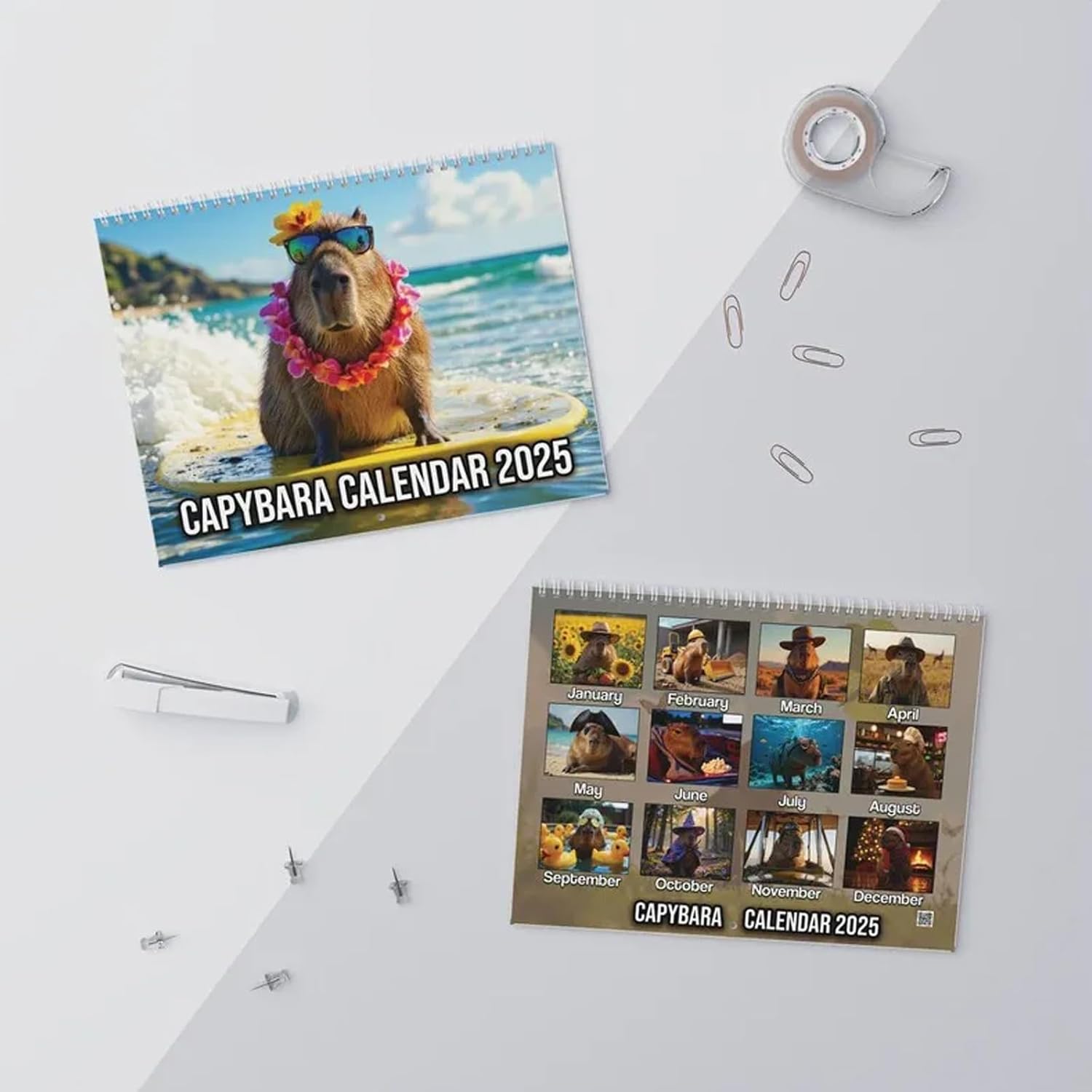 2025 Capybara Wall Calendar Fun and Cute Capybara Illustrations Monthly ...