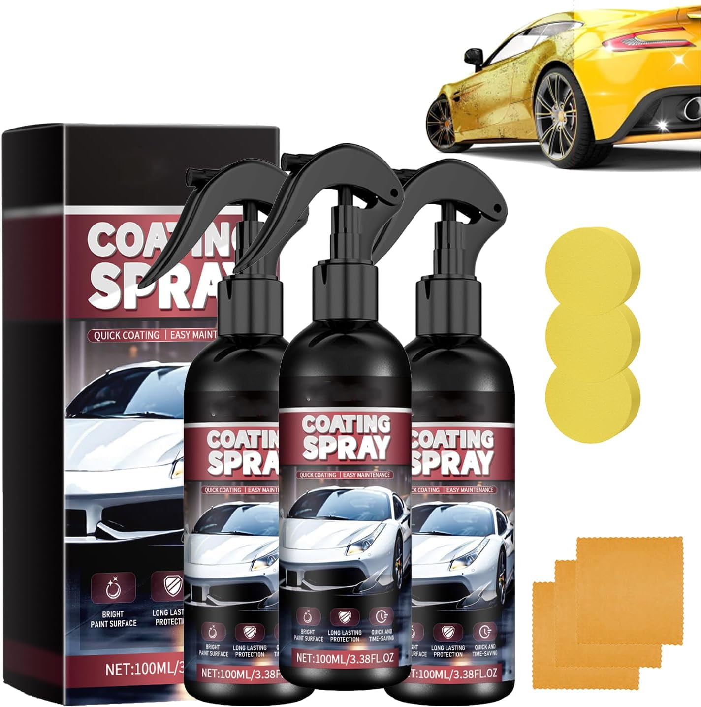 2025 Car Coating Spray Kit, Car Nano Paint Coating Agent, Multi ...