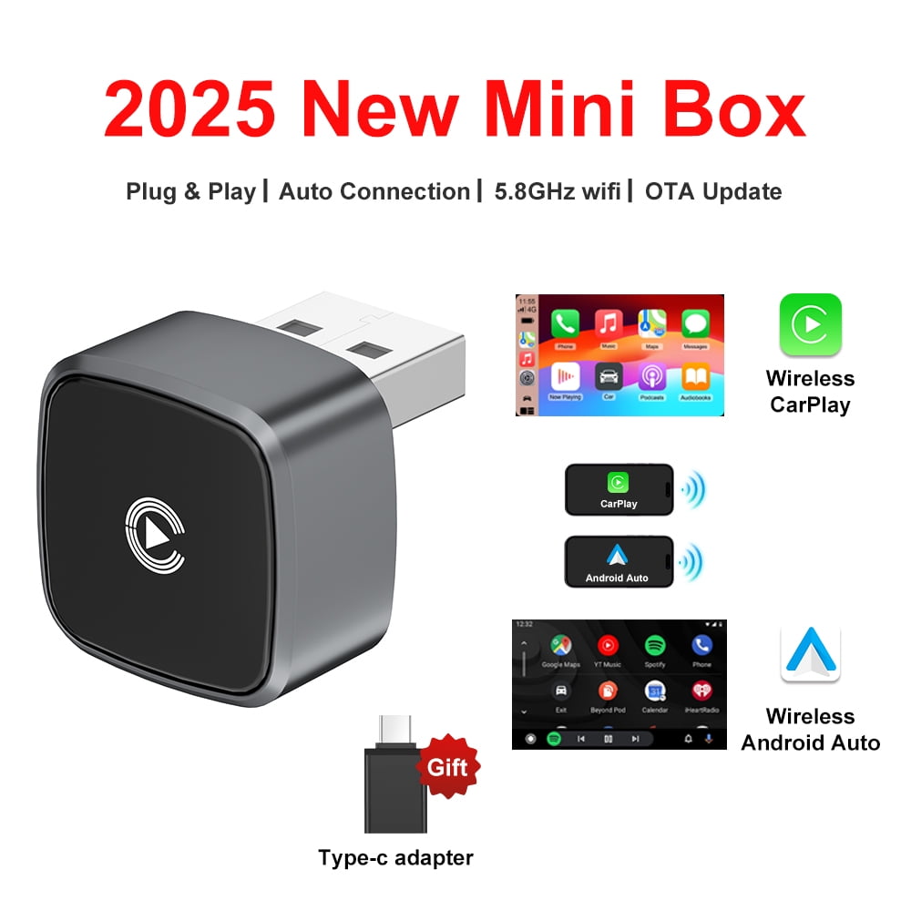 2025 CarPlay Wireless Adapter Android Auto To USB Car Play Wireless ...