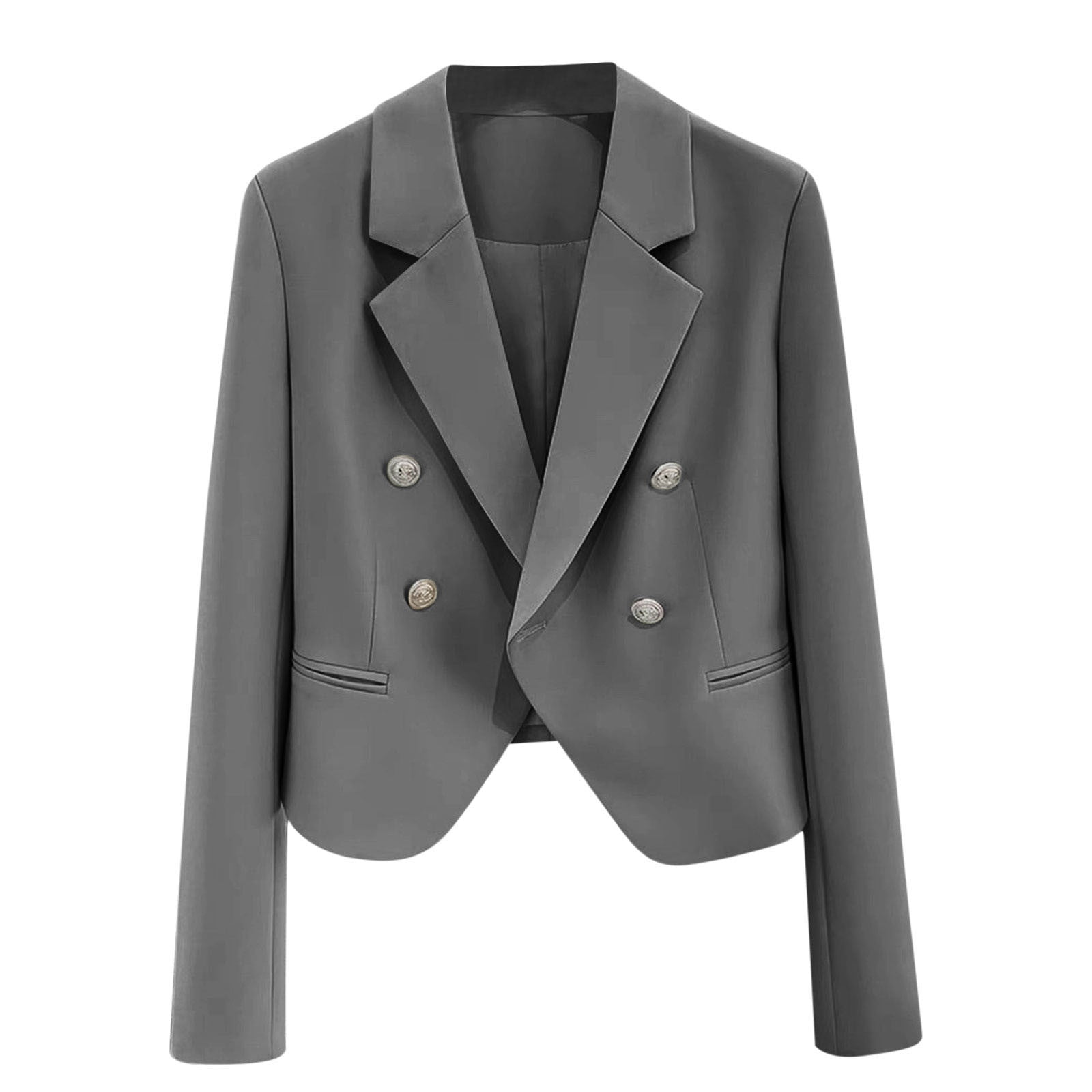 2025 Casual Long Sleeve Blazers for Women Solid Color Cropped Blazer ...