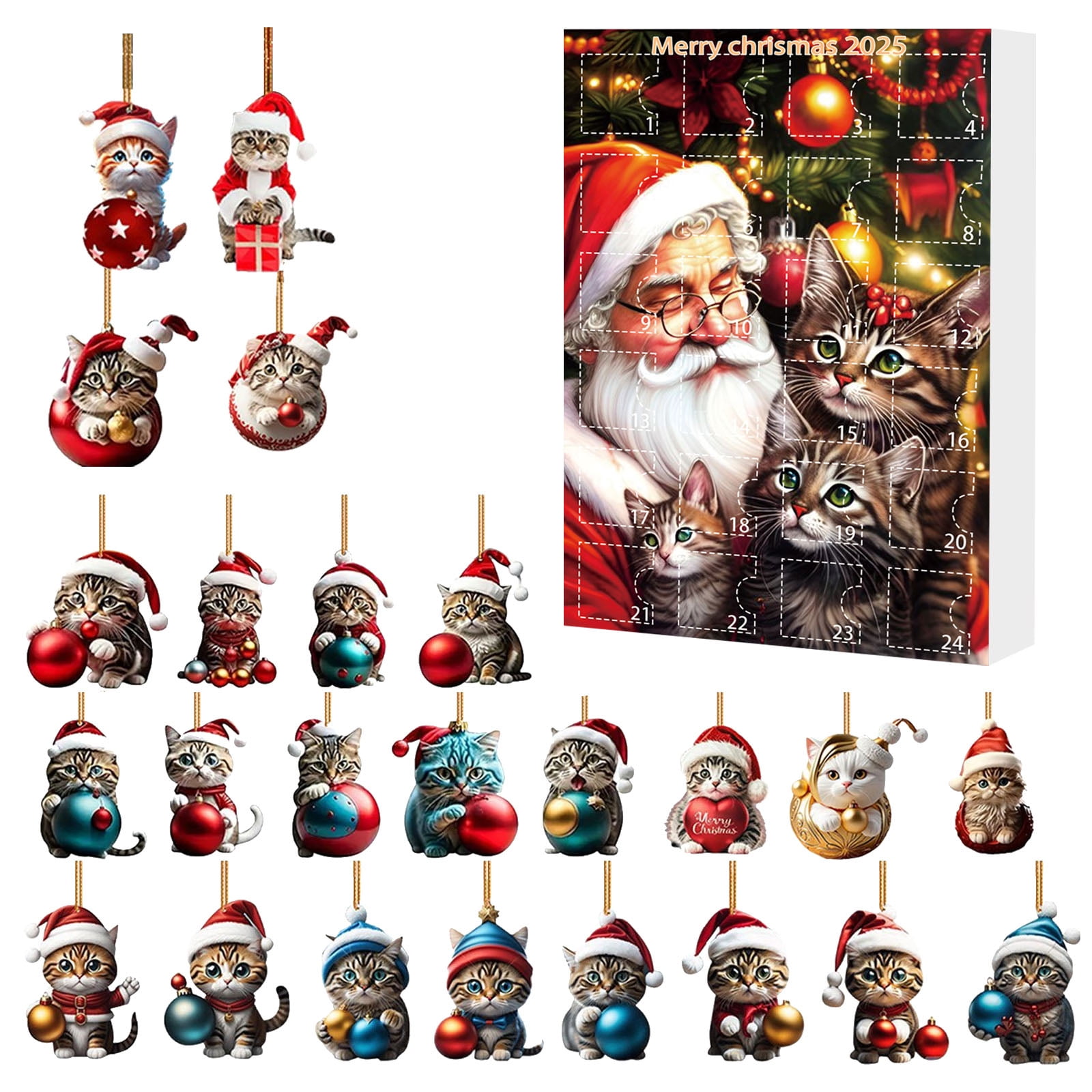 2025 Cat Advent Calendar for Cat Lovers, 24 Days Christmas Countdown ...