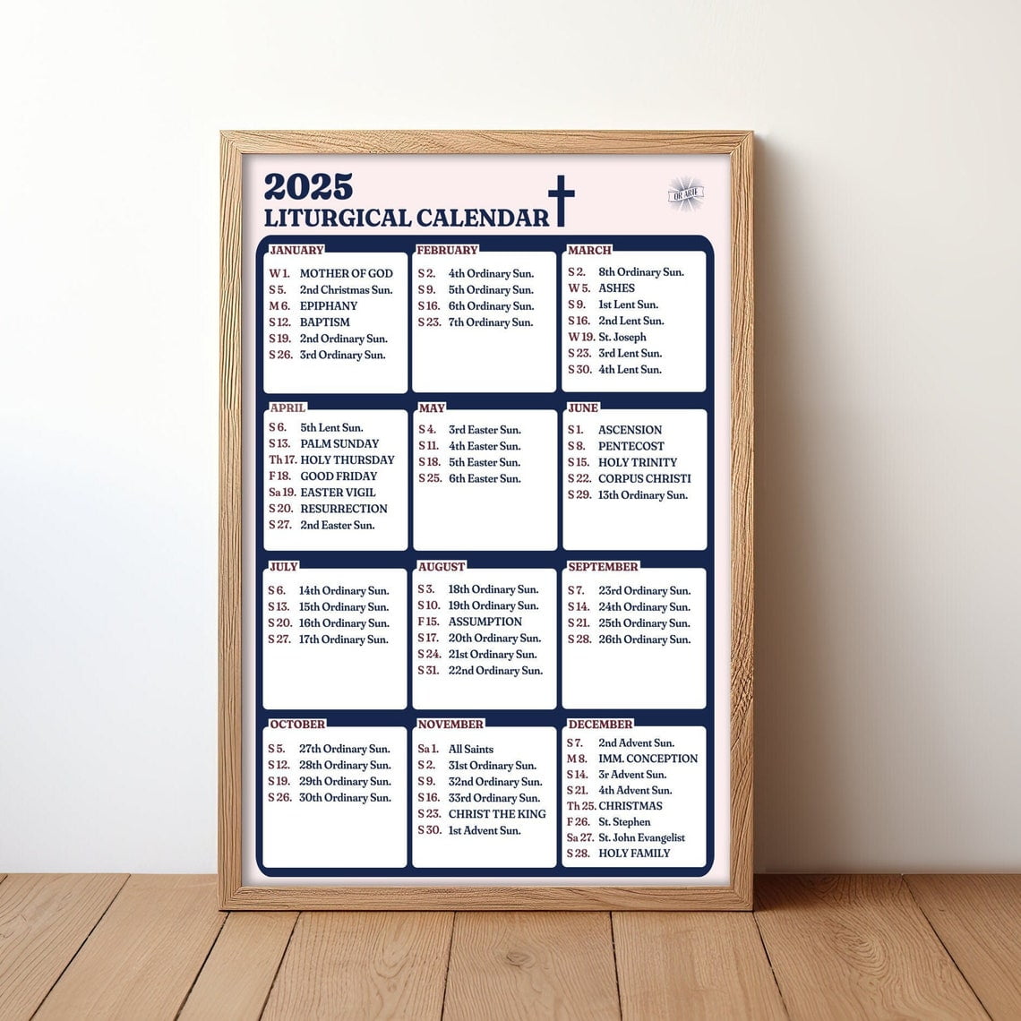 2025 Catholic Liturgical Calendar, Christian Planner #3008, Stretched ...