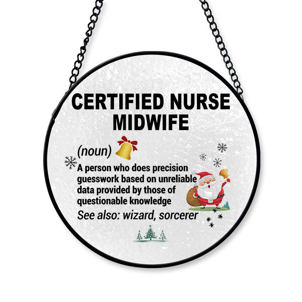 2025 Certified Nurse Midwife Stained Glass Window Hanging Christmas ...