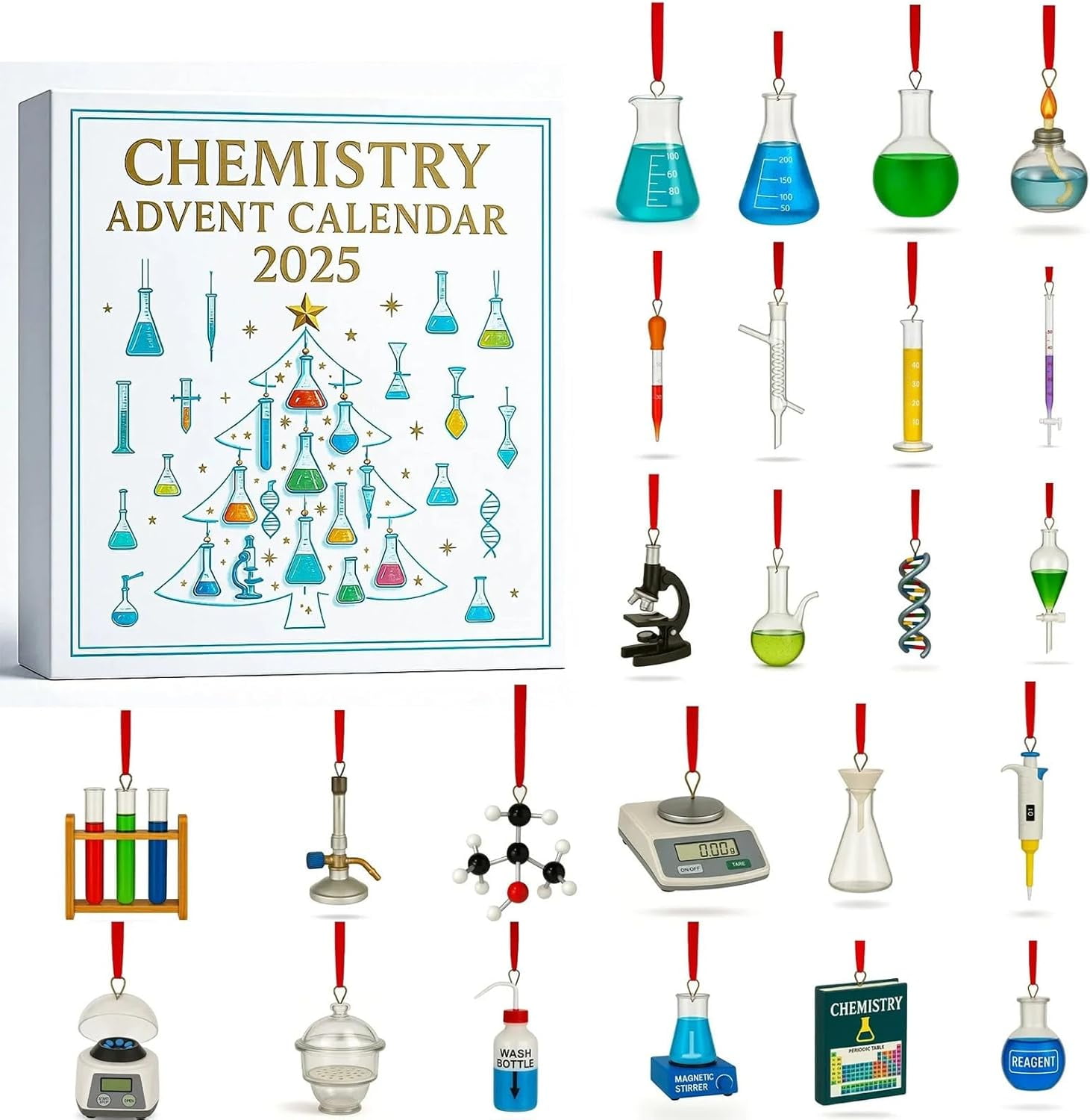 2025 Chemistry Advent Calendar, 24-Day Science Christmas Countdown Box ...