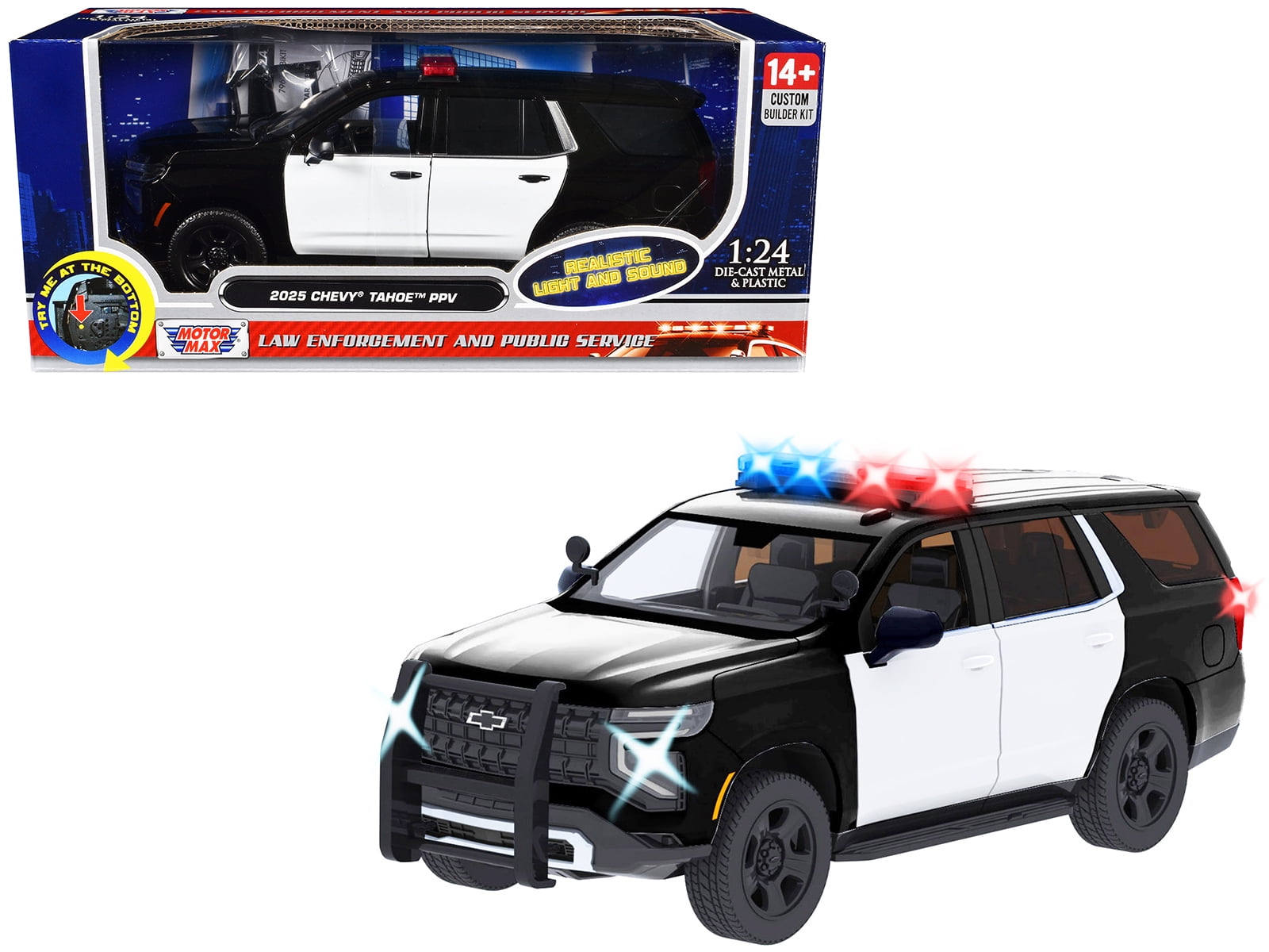 2025 Chevrolet Tahoe PPV Black and White "Builder's Kit" with Flashing ...