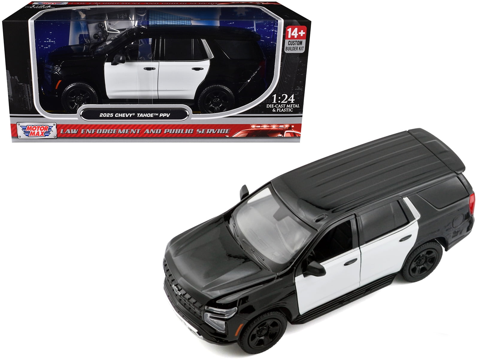 2025 Chevrolet Tahoe PPV Black & White "Custom Builder's Kit" 1/24 ...
