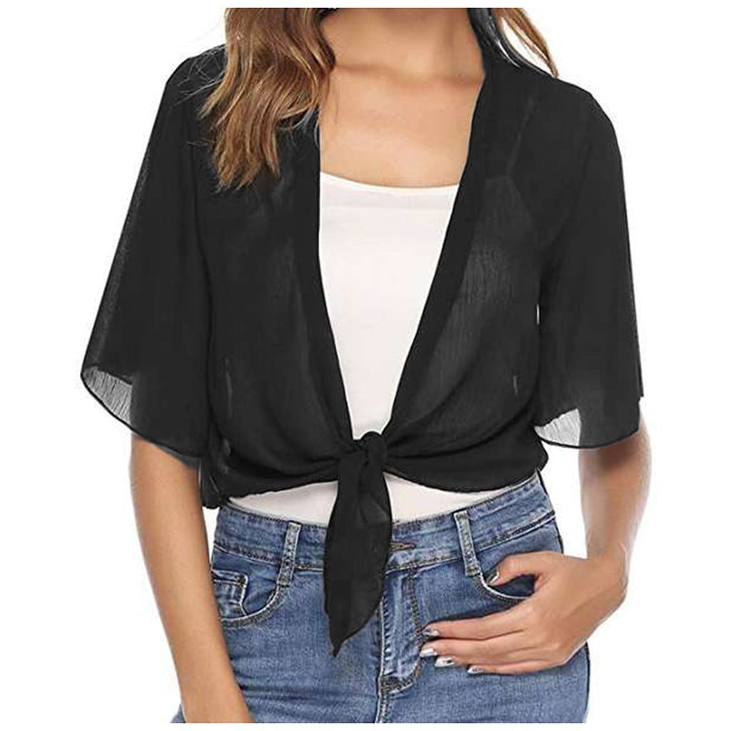 Fshiont 2025 Chiffon Shrugs Women Dressy Summer Casual Thin Sheer ...