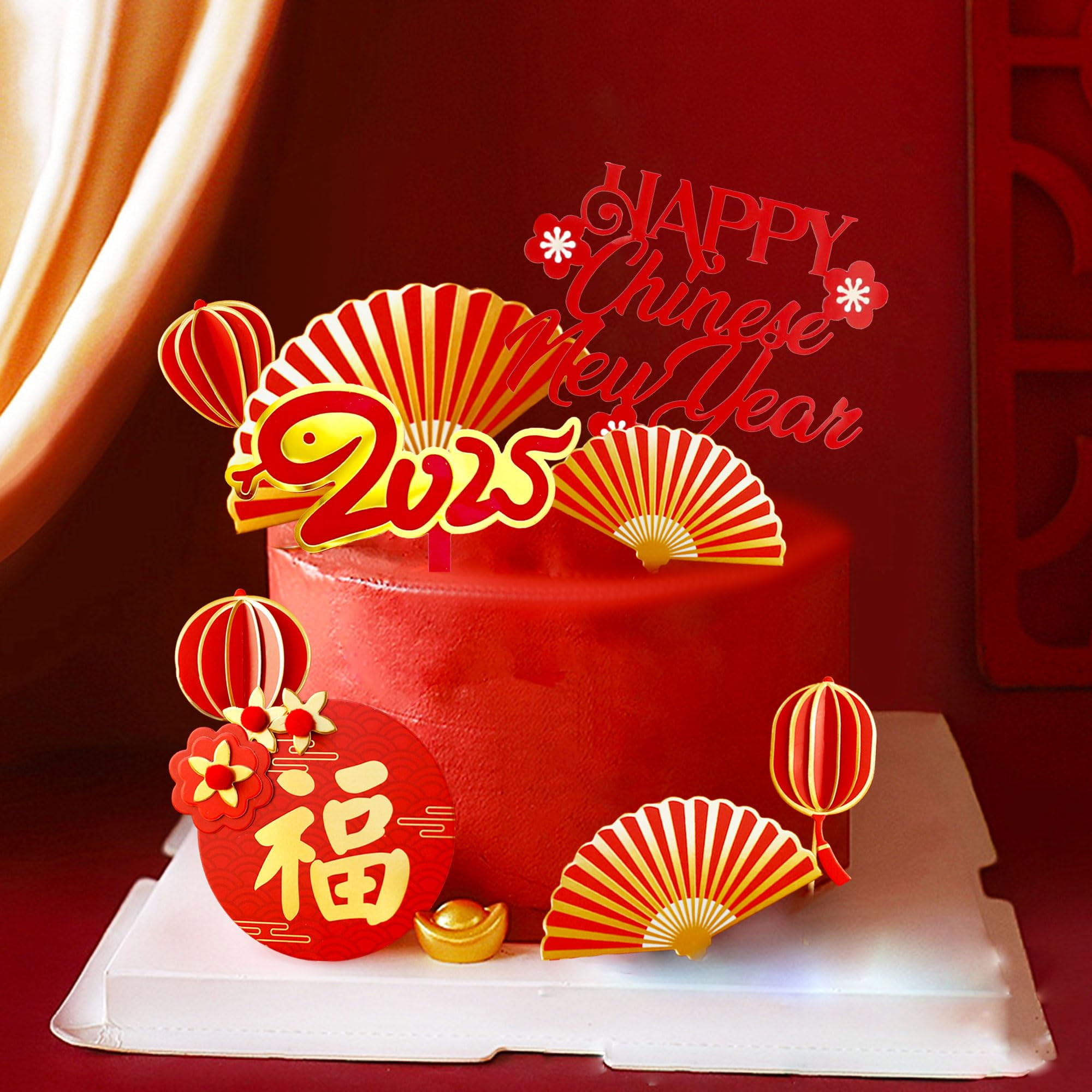 2025 Chinese Snake Cake Topper Happy Chinese New Year Party Favors ...