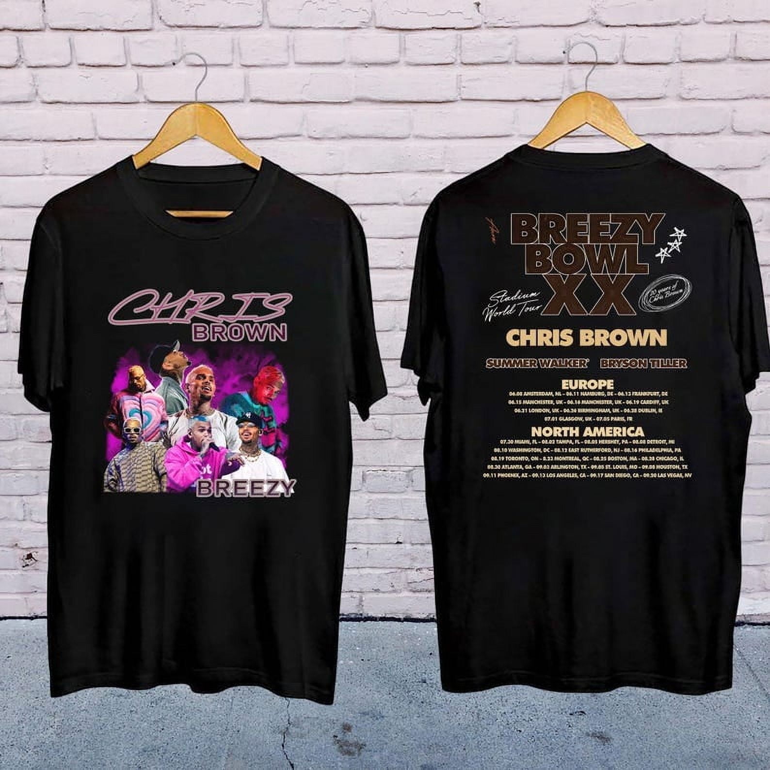 2025 Chris Brown Concert Shirt, Breezy Bowl XX Tour Tee, Graphic Fan ...