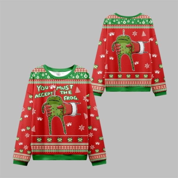 2025 Christmas Accept Japanese Frog 3D Sweater - Walmart.com