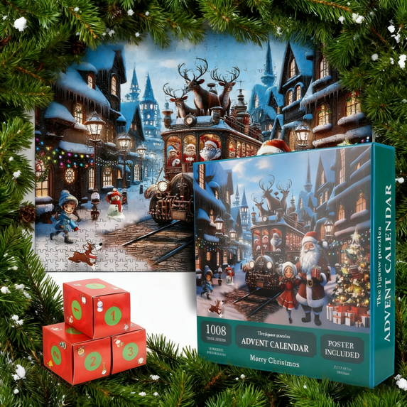 2025 Christmas Advent Calendar Puzzle - 1008 Pieces Jigsaw, Advent ...