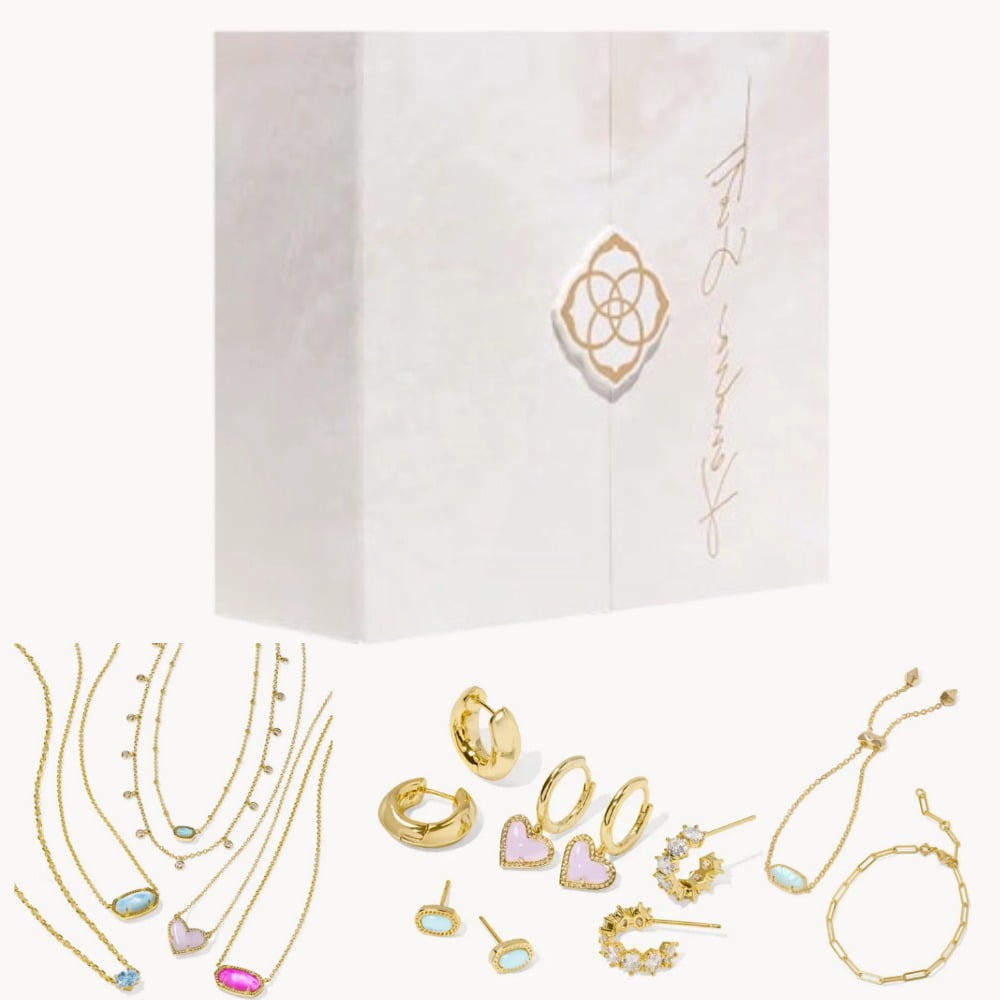 2025 Christmas Bestsellers Box in Gold Advent Calendar, 12 Days Jewelry ...