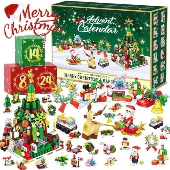 2025 Christmas Building Blocks Toy Christmas Village House Building Set ...