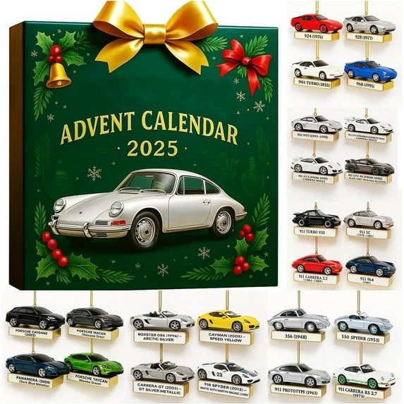 2025 Christmas Car Model Advent Calendar, 24 Days Christmas Countdown ...