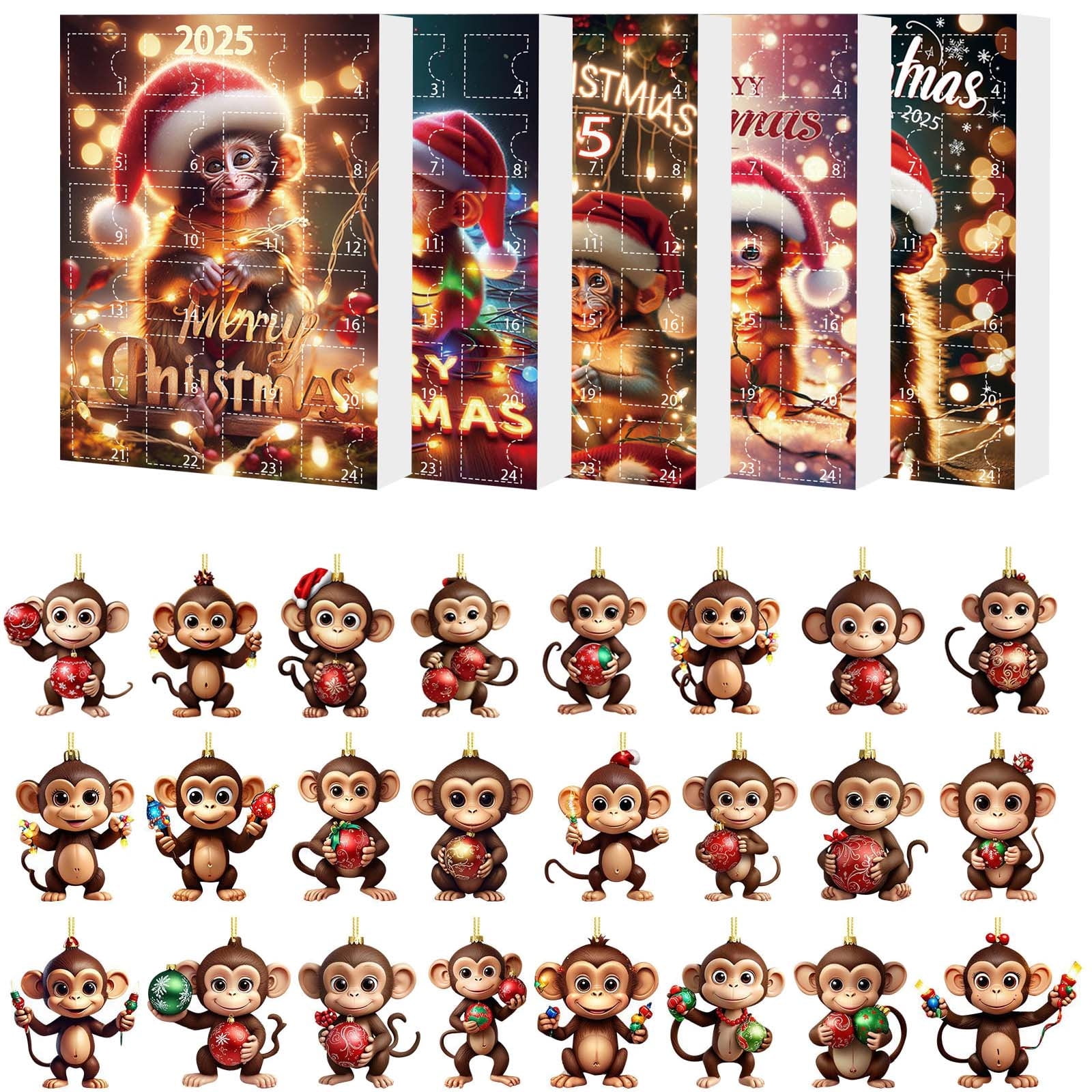 2025 Christmas Countdown Calendar - 24pcs Cute Acrylic Decoration ...
