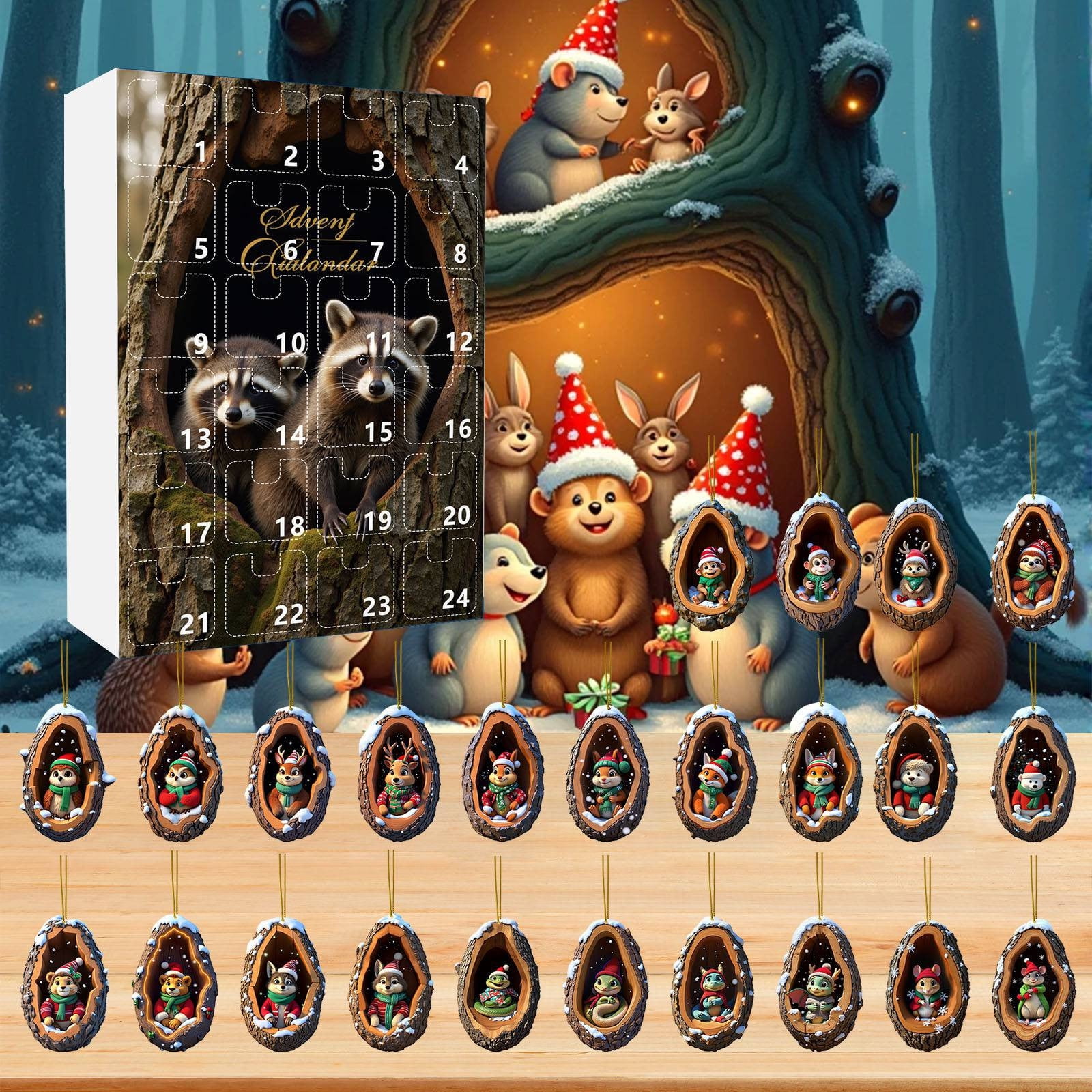 2025 Christmas Countdown Calendar with Cute Panda Design, Acrylic ...