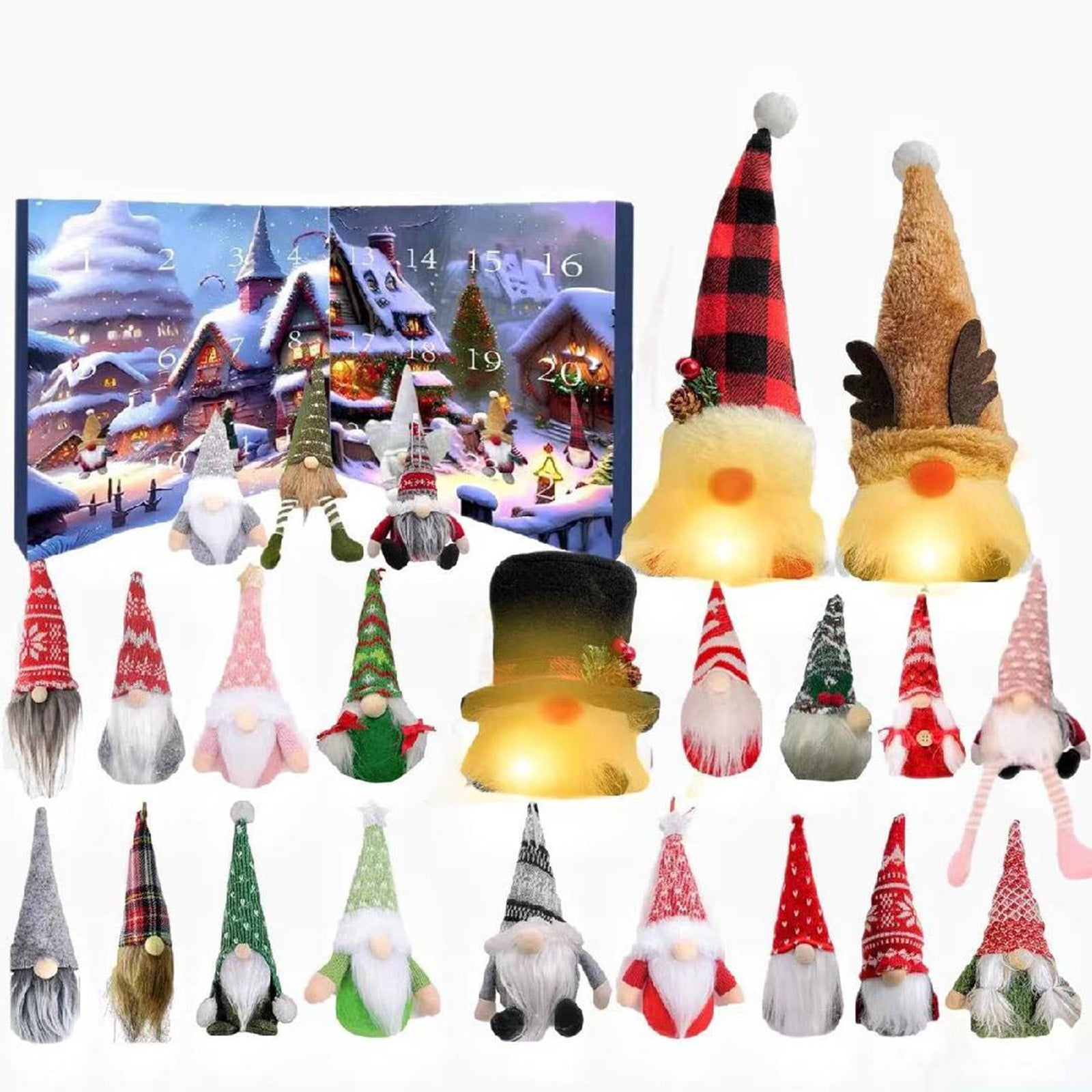 2025 Christmas Countdown Calendar Glowing Dwarf Blind Box, 24Pcs ...