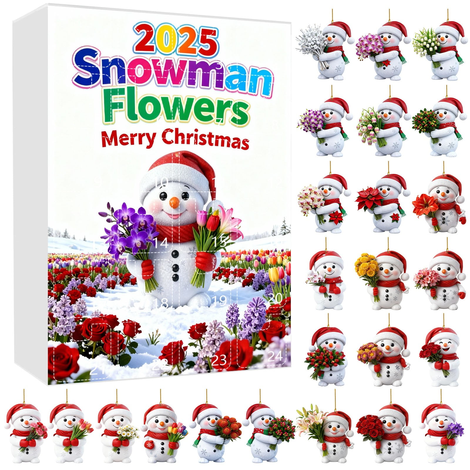 2025 Christmas Countdown Sets - 2D Christmas Snowman Acrylic Hanging ...