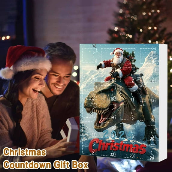 2025 Christmas Countdown Surprise Blind Set Featuring Dinosaur Ornaments Advent Calendar For ...