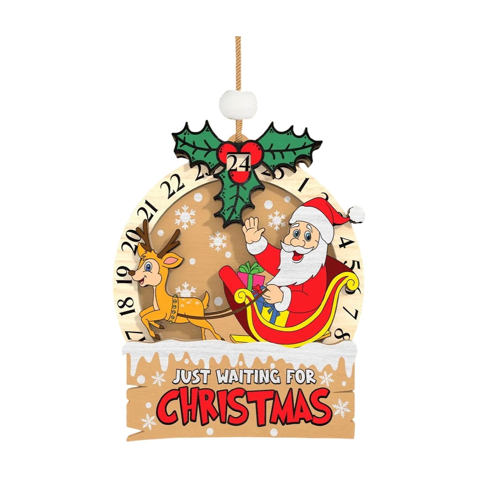 2025 Christmas Decor, Ehome Daily Use Wooden Christmas Countdown ...