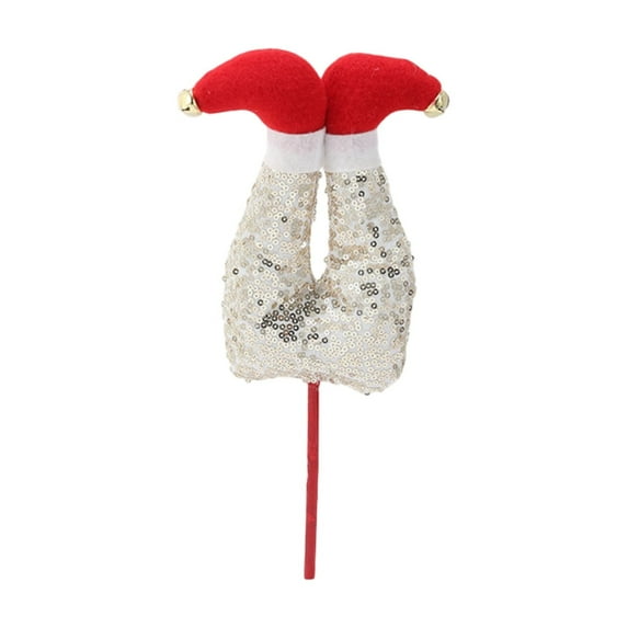 2025 Christmas Decor, Xmas Santa Leg Picks Glitter Stuffed Feet ...